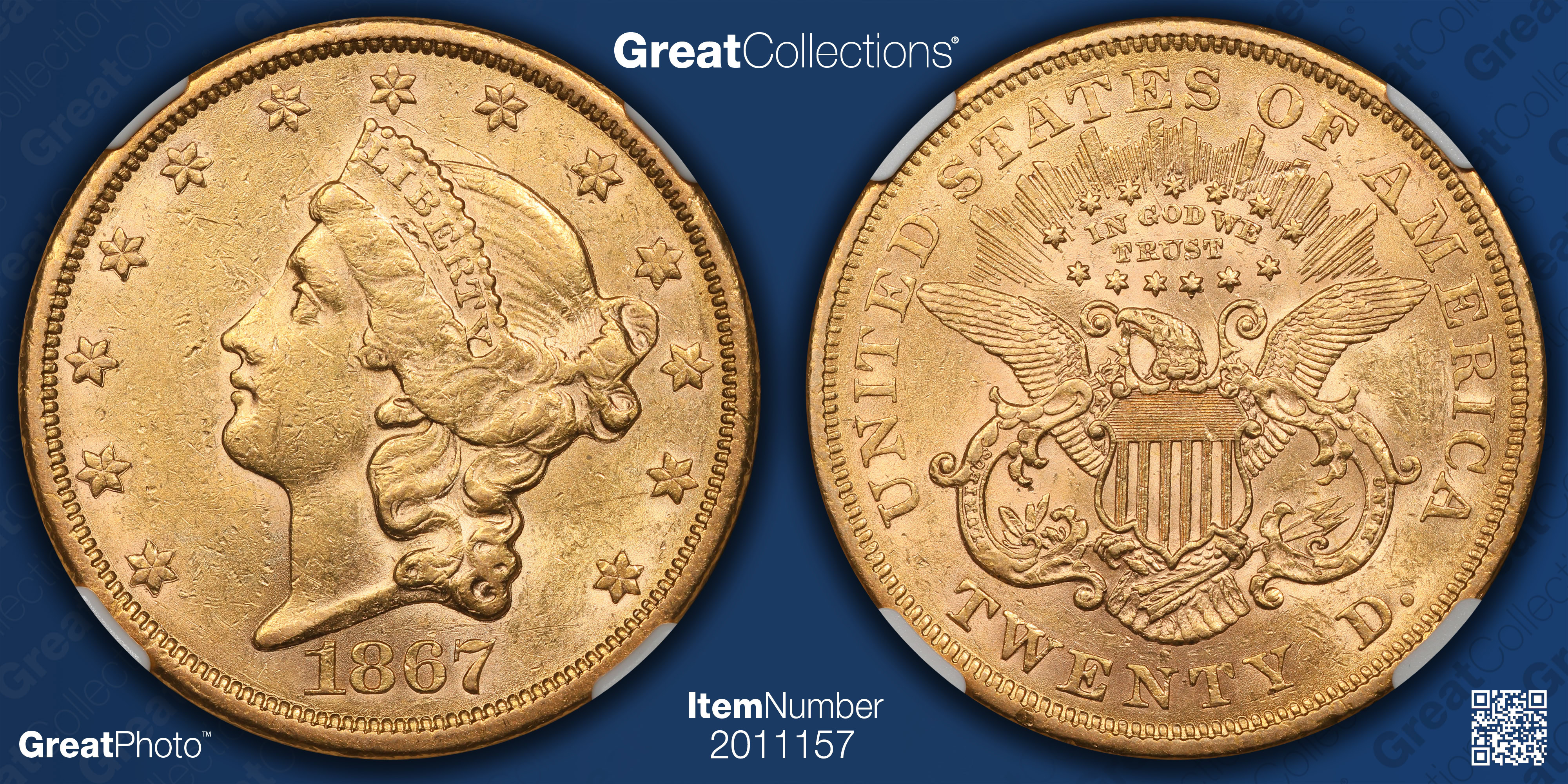 1867-S Liberty Gold Double Eagle NGC AU-58 (Item 2011157 ...