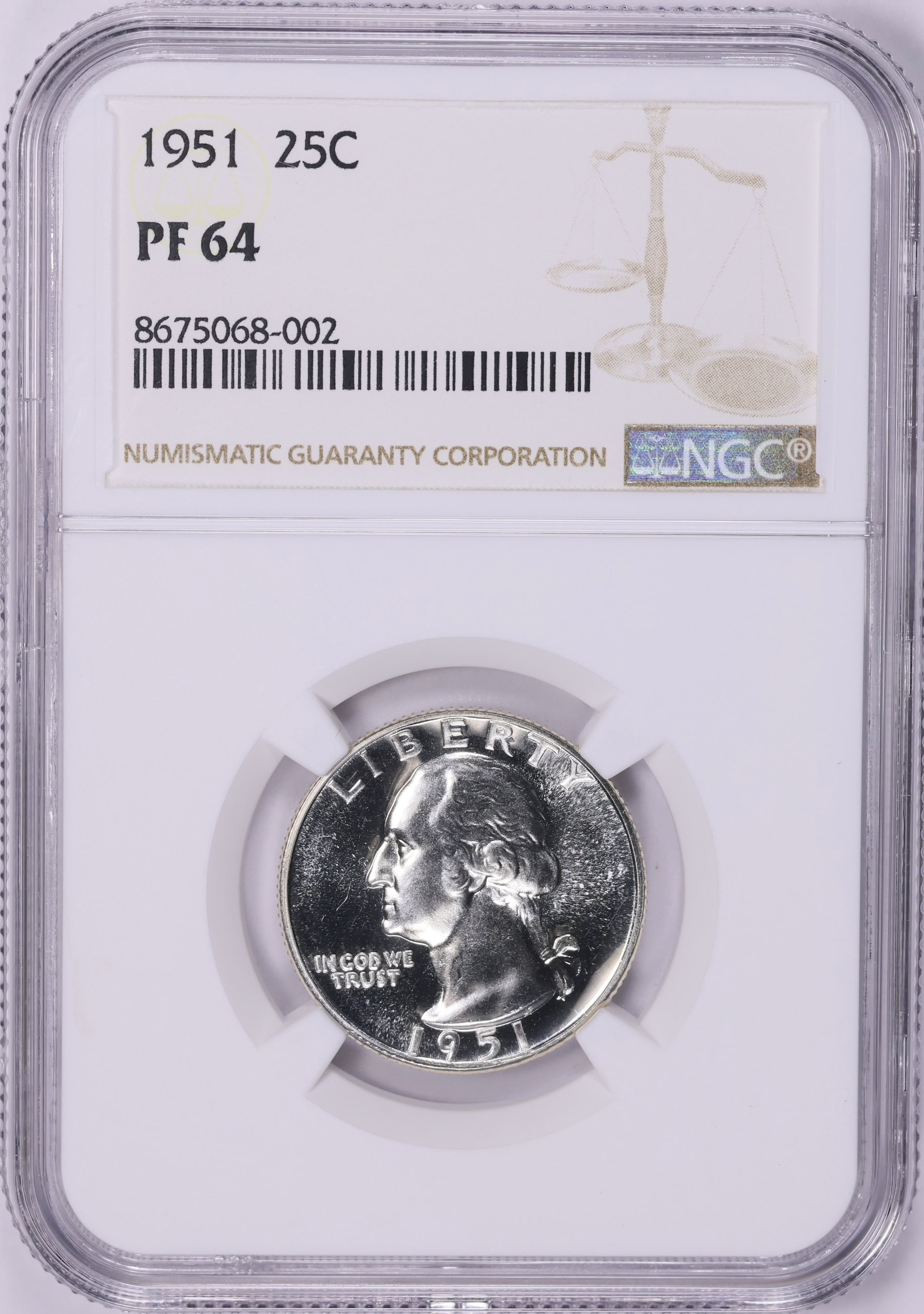 1951 Washington Quarter NGC Proof-64 (Item 2011359) | GreatCollections ...