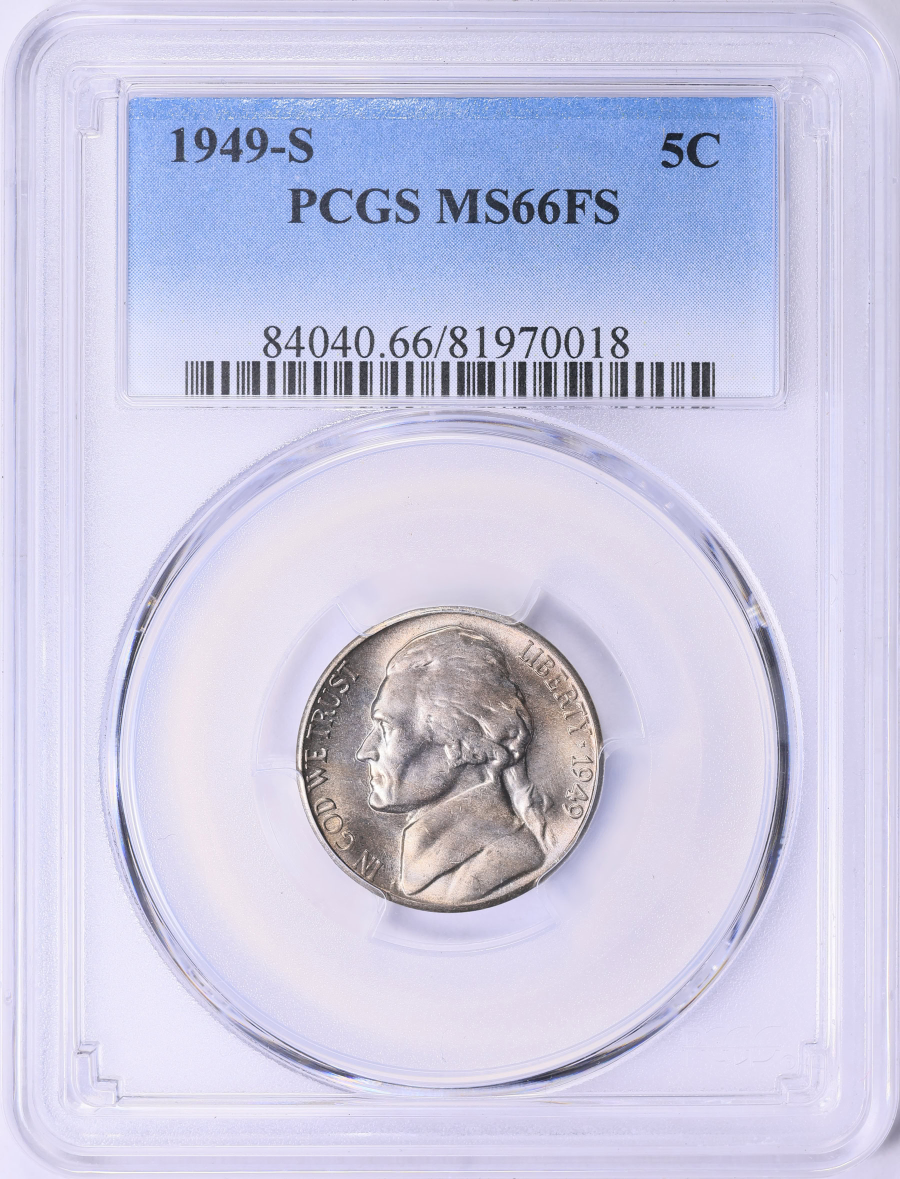 1949-S Jefferson Nickel PCGS MS-66 FS (Item 2011427) | GreatCollections ...