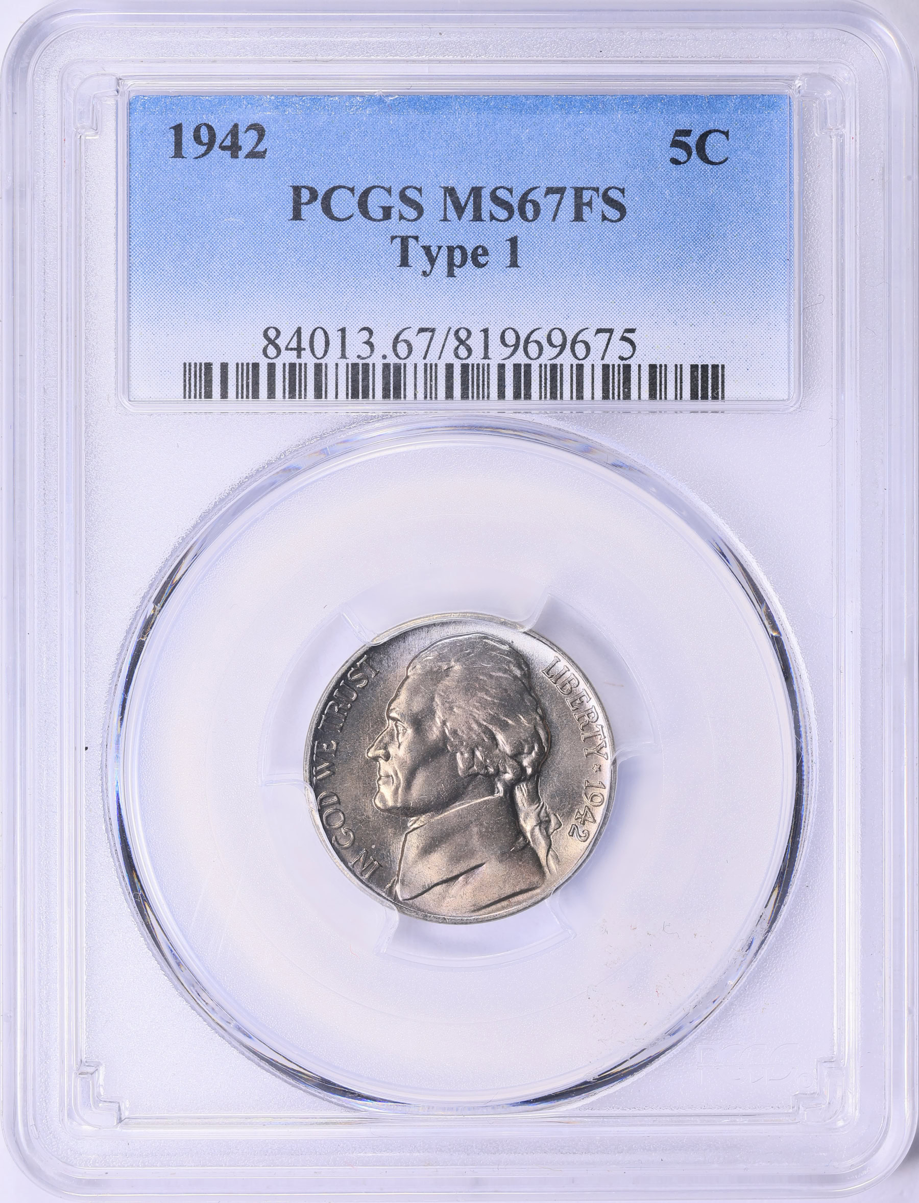 1942 Jefferson Nickel Type 1 PCGS MS-67 FS (Item 2011434 ...