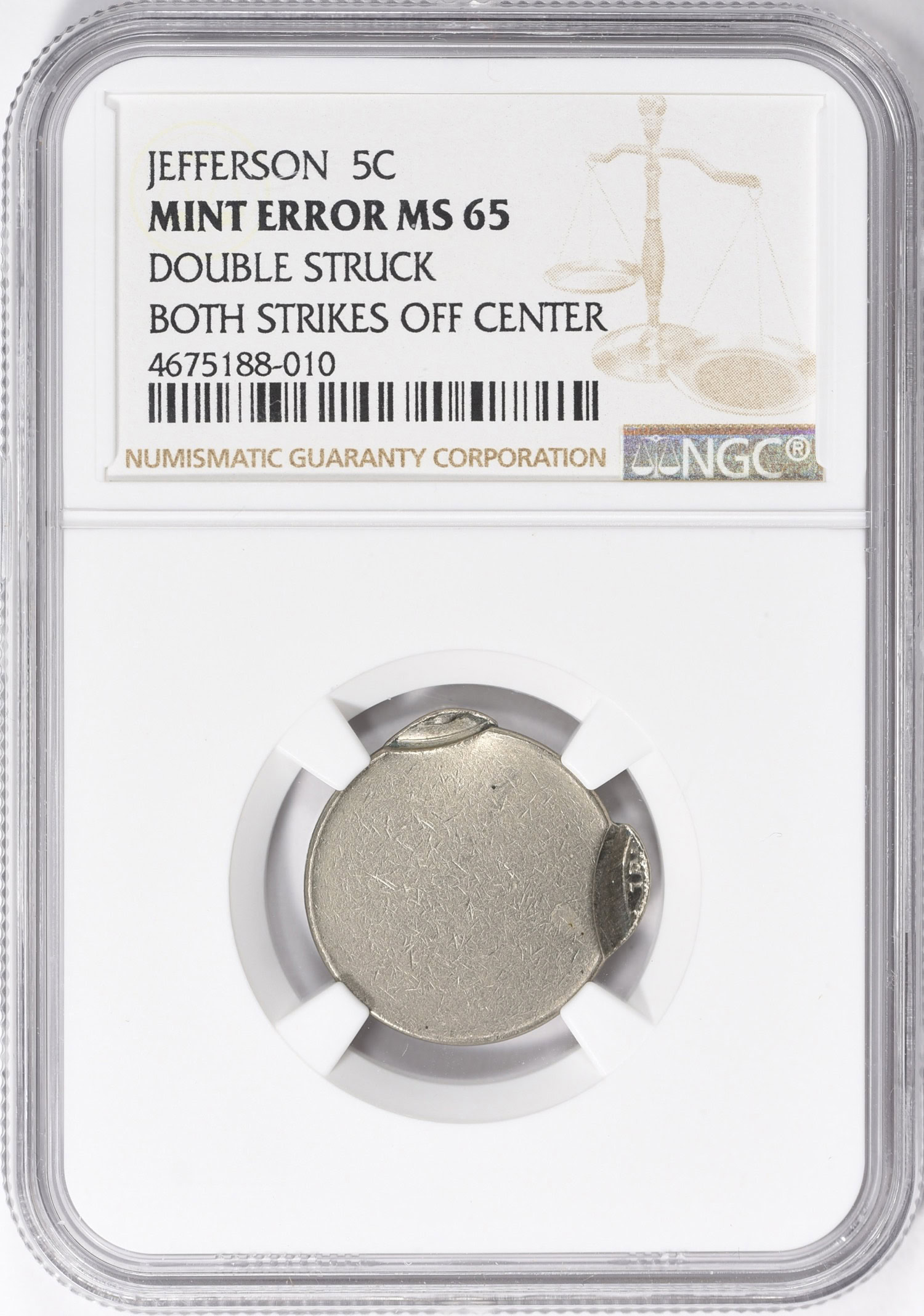 Mint Error ND Jefferson Nickel Double Struck Both Strikes Off Center ...