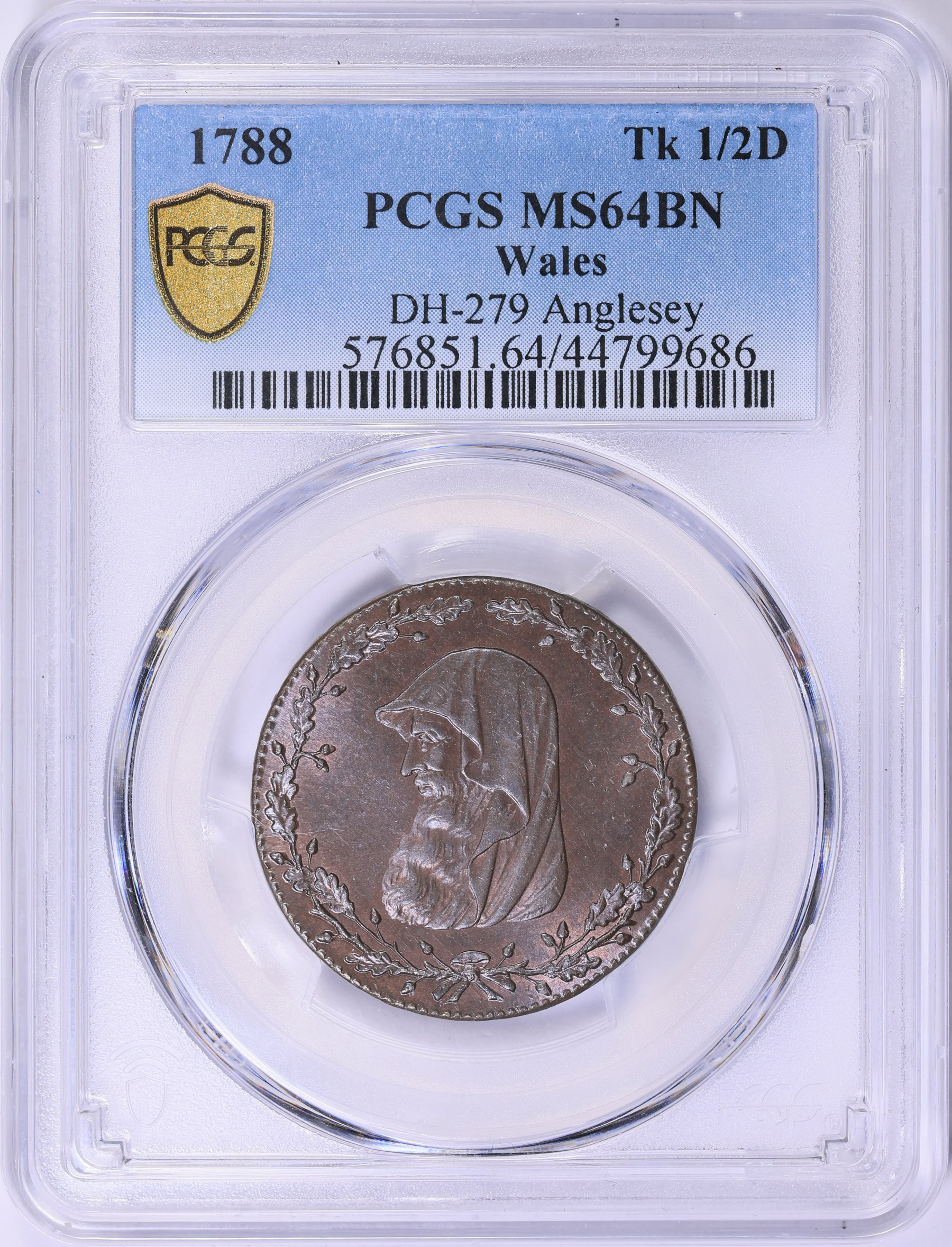 Great Britain - Wales, Anglesey 1788 1/2 Penny Token PCGS MS-64 BN ...