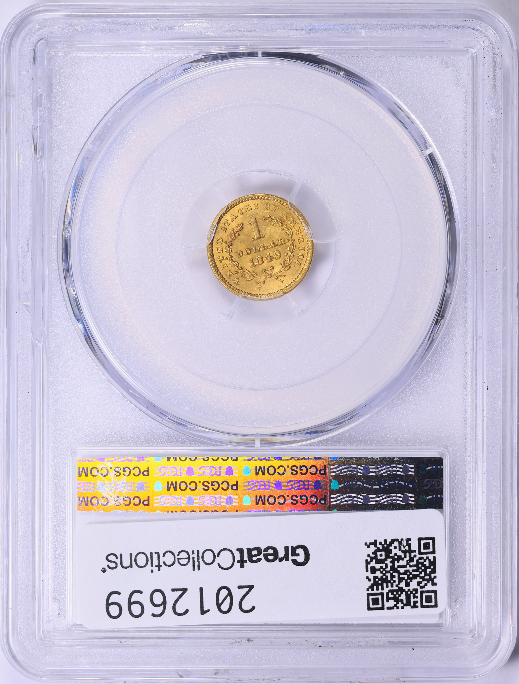 1849 Liberty Gold Dollar Closed Wreath PCGS MS-65+ (Item 2012699 ...