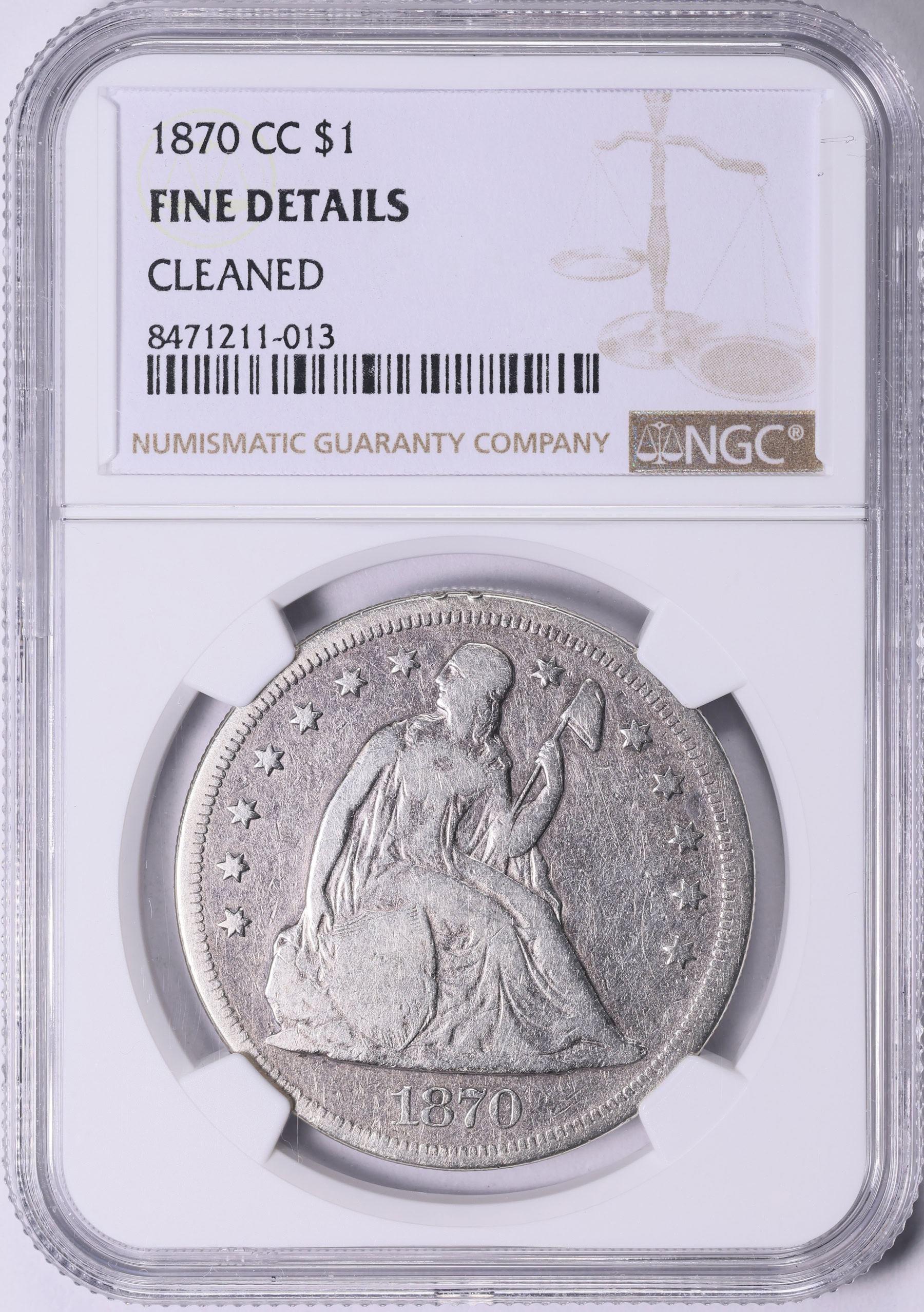 1870-CC Seated Liberty Silver Dollar NGC Fine Details (Item 2013102 ...