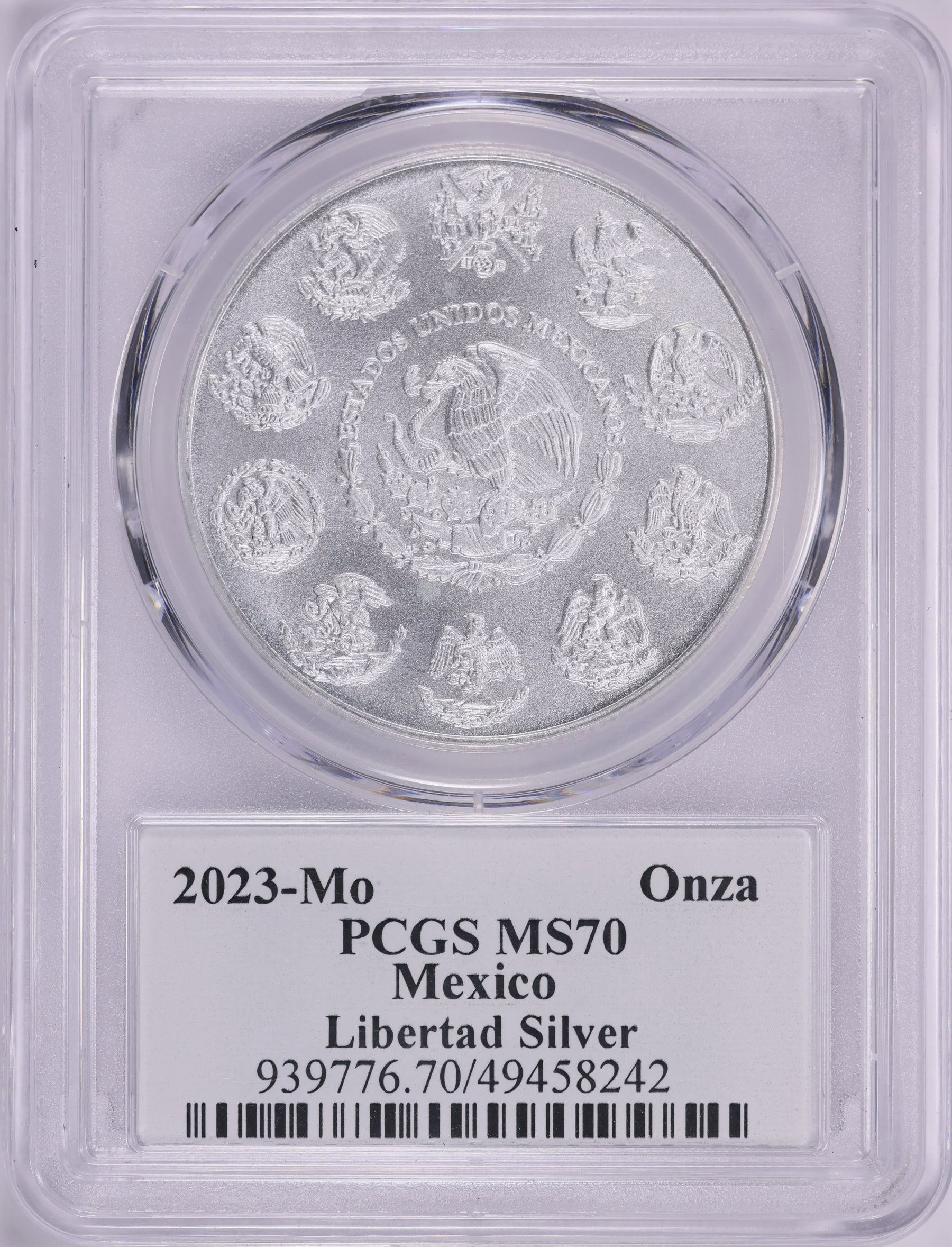 Mexico 2023-Mo Silver Onza Libertad KM-639 PCGS MS-70 (Ultra Breaks ...