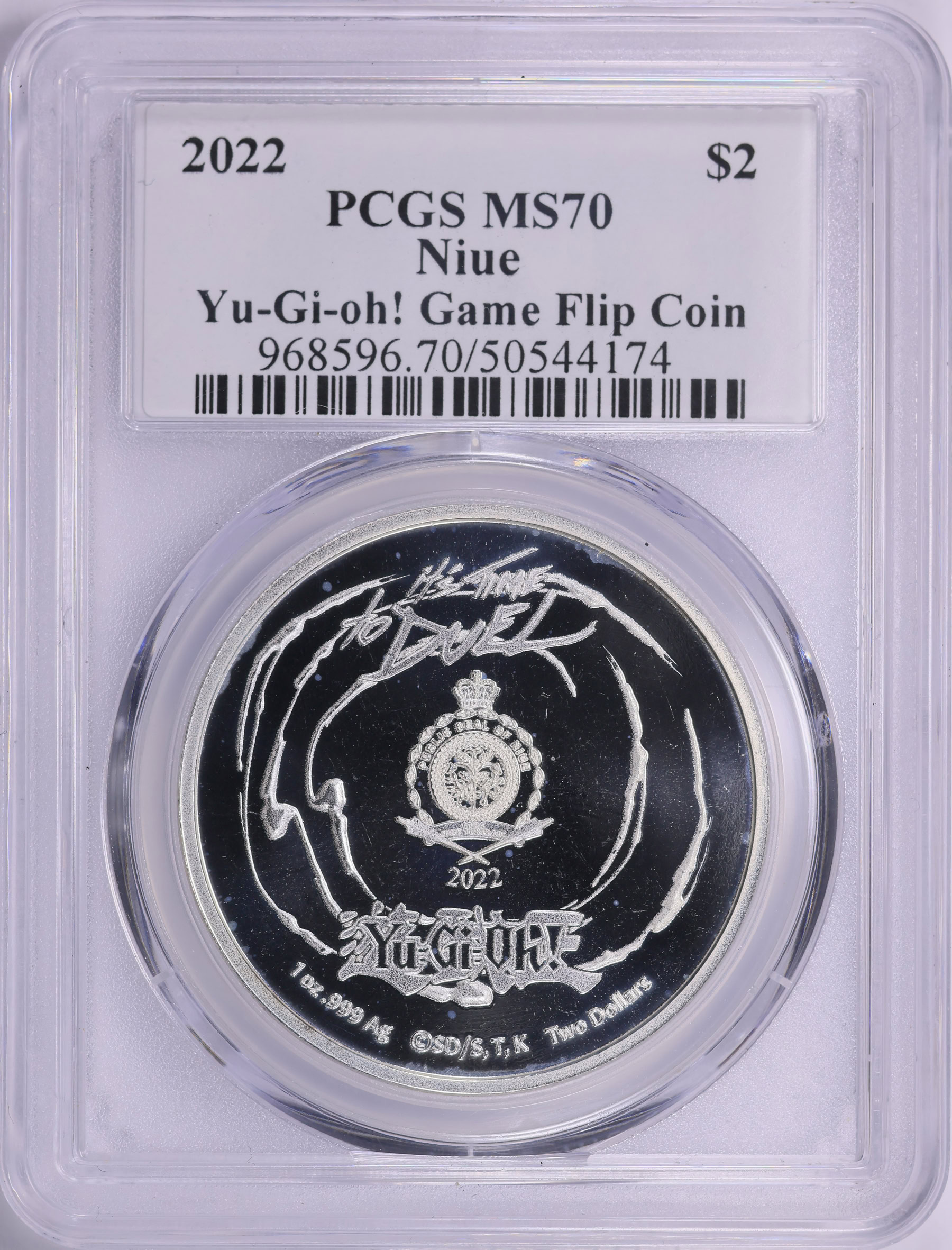 Niue 2022 Silver $2 Yu-Gi-Oh! Game Flip Coin KM-5092 PCGS MS-70 (Ultra ...