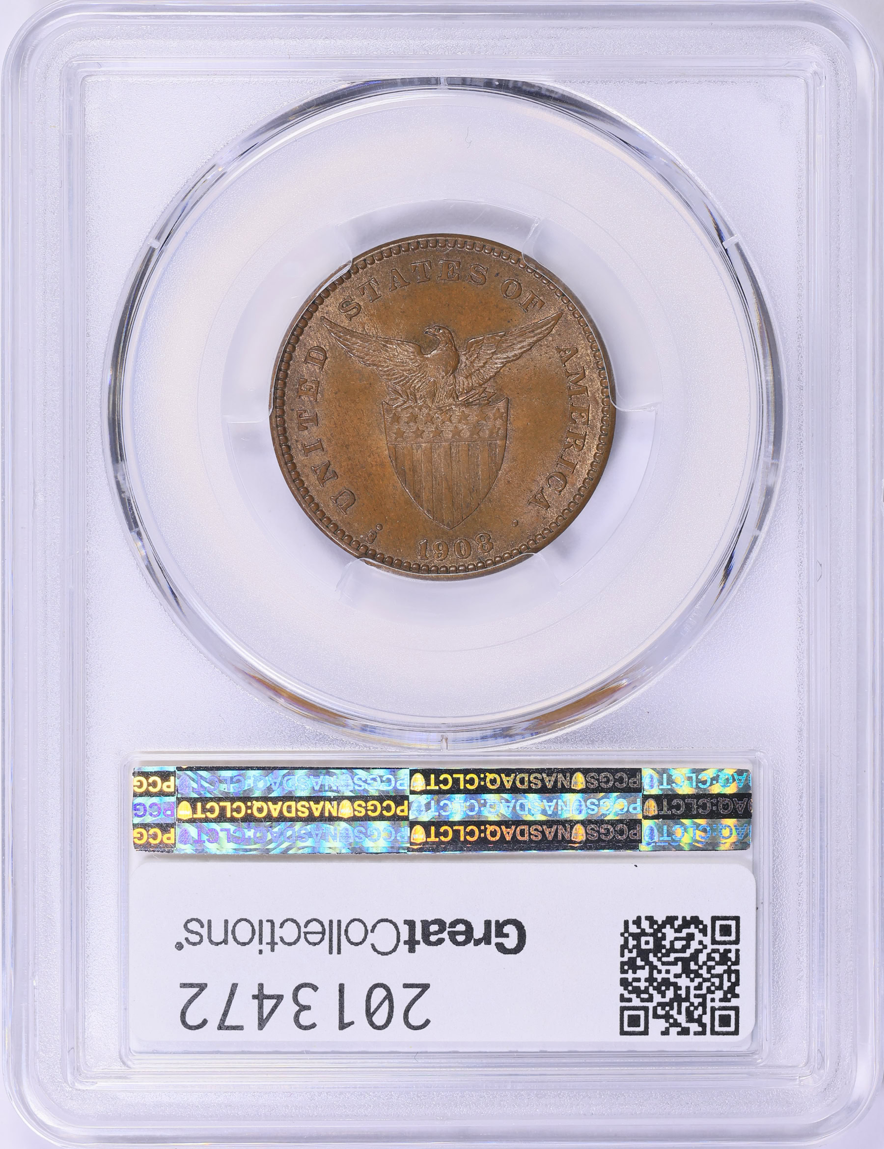 1908-S/S U.S. Philippines One Centavo Allen-2.06a PCGS MS-65 BN (Item ...