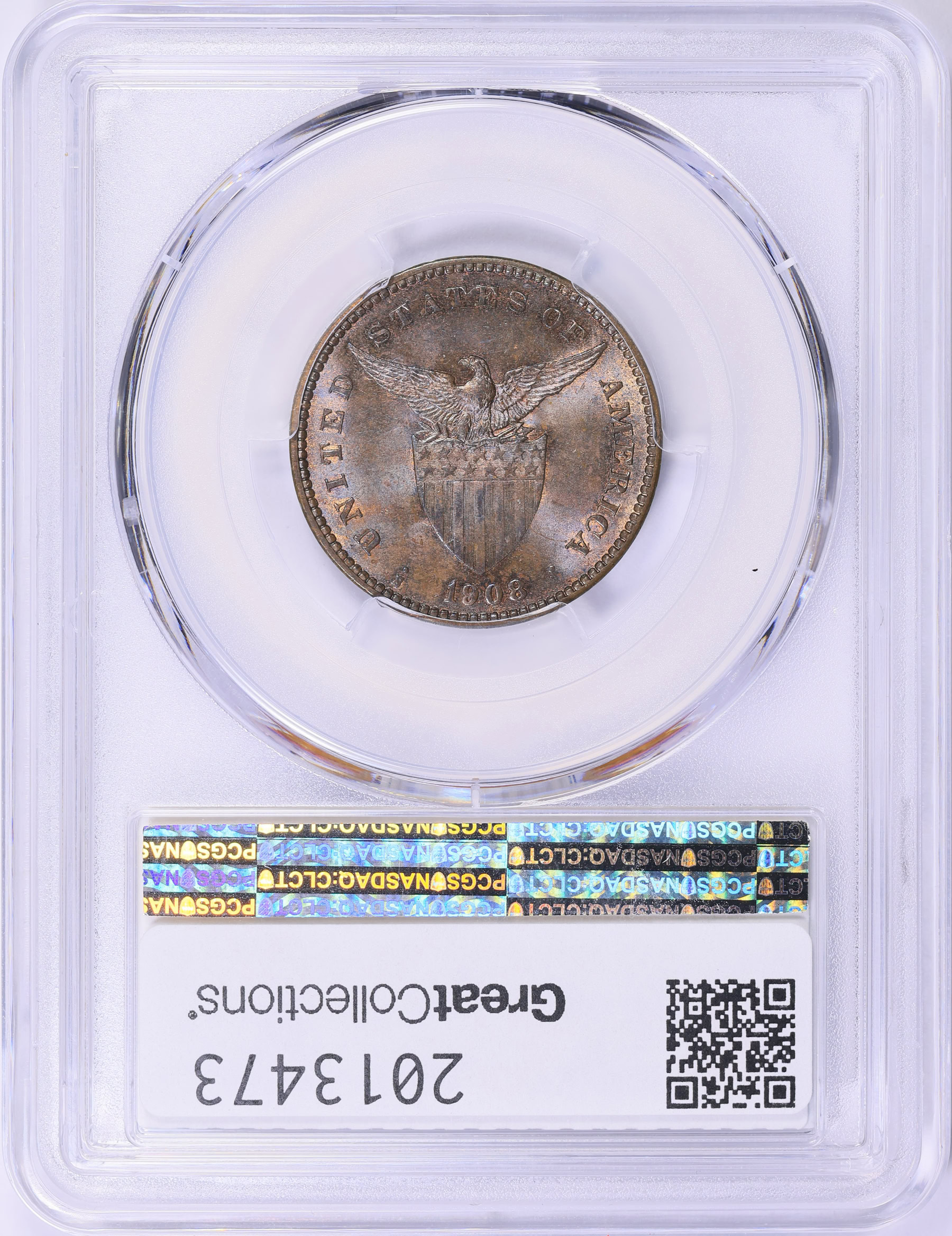 1908-S/S/S U.S. Philippines One Centavo Allen-2.06b PCGS MS-65 BN (Item ...