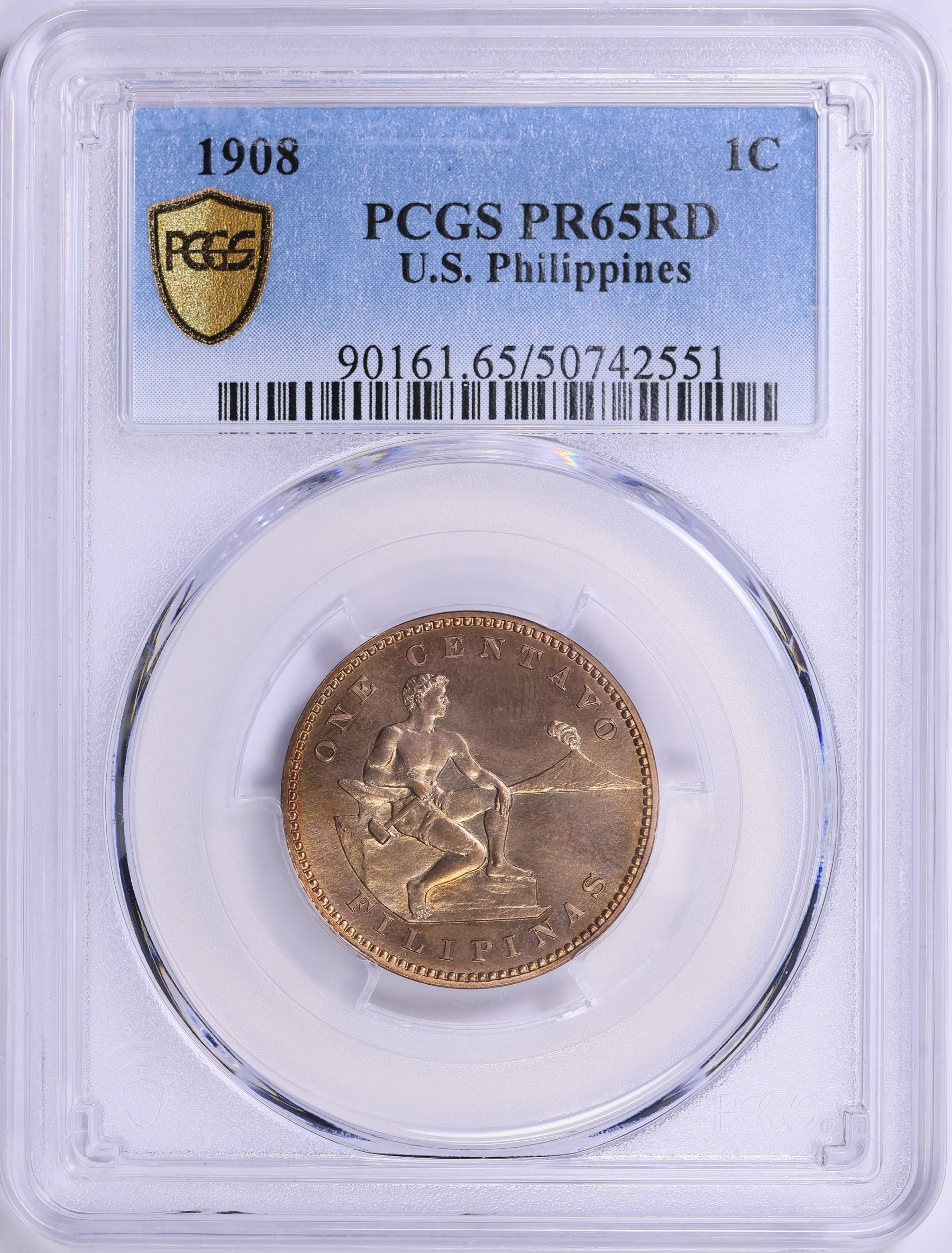 1908 U.S. Philippines One Centavo PCGS Proof-65 RD (Item 2013500 ...