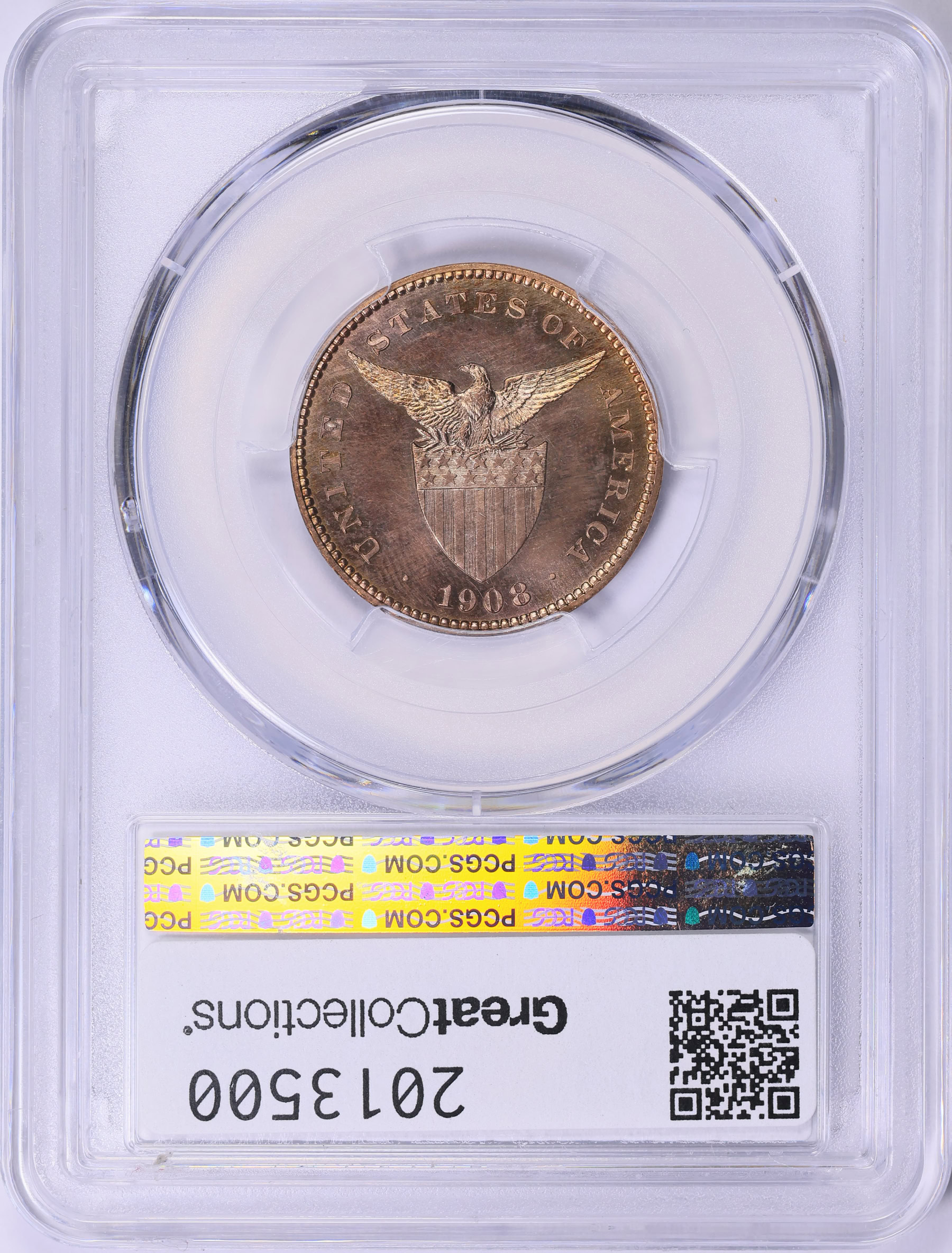 1908 U.S. Philippines One Centavo PCGS Proof-65 RD (Item 2013500 ...