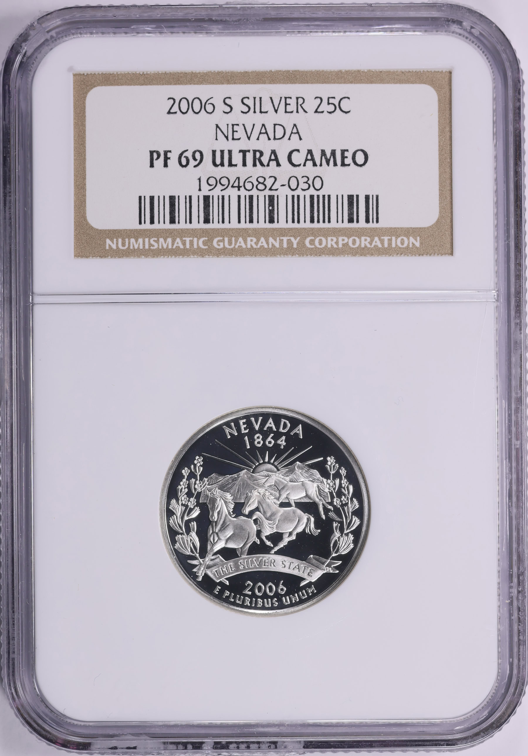 2006-S State Quarter Nevada Silver NGC Proof-69 UC (Item 2013584 ...