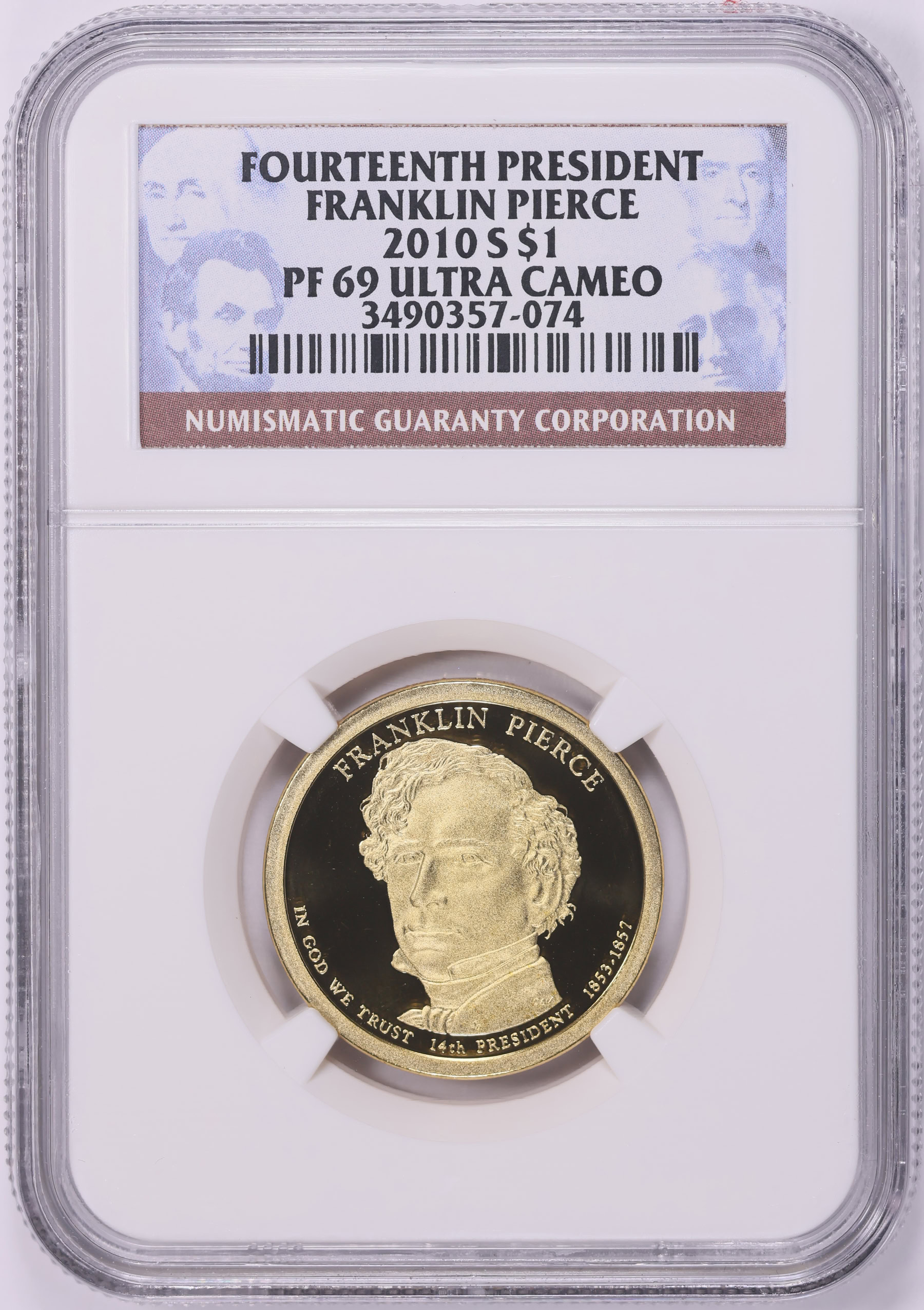 2010-S Presidential Dollar Franklin Pierce NGC Proof-69 UC (Item ...