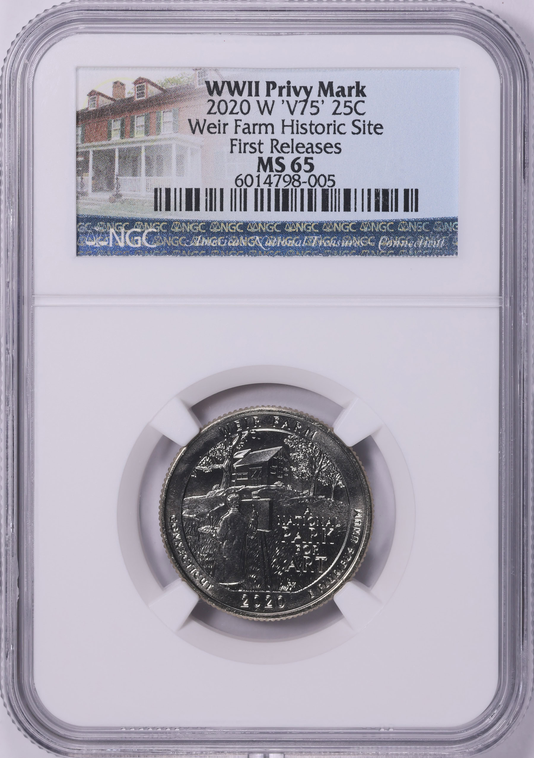 2020-W America the Beautiful Quarter Weir Farm Historic Site V75 Privy ...