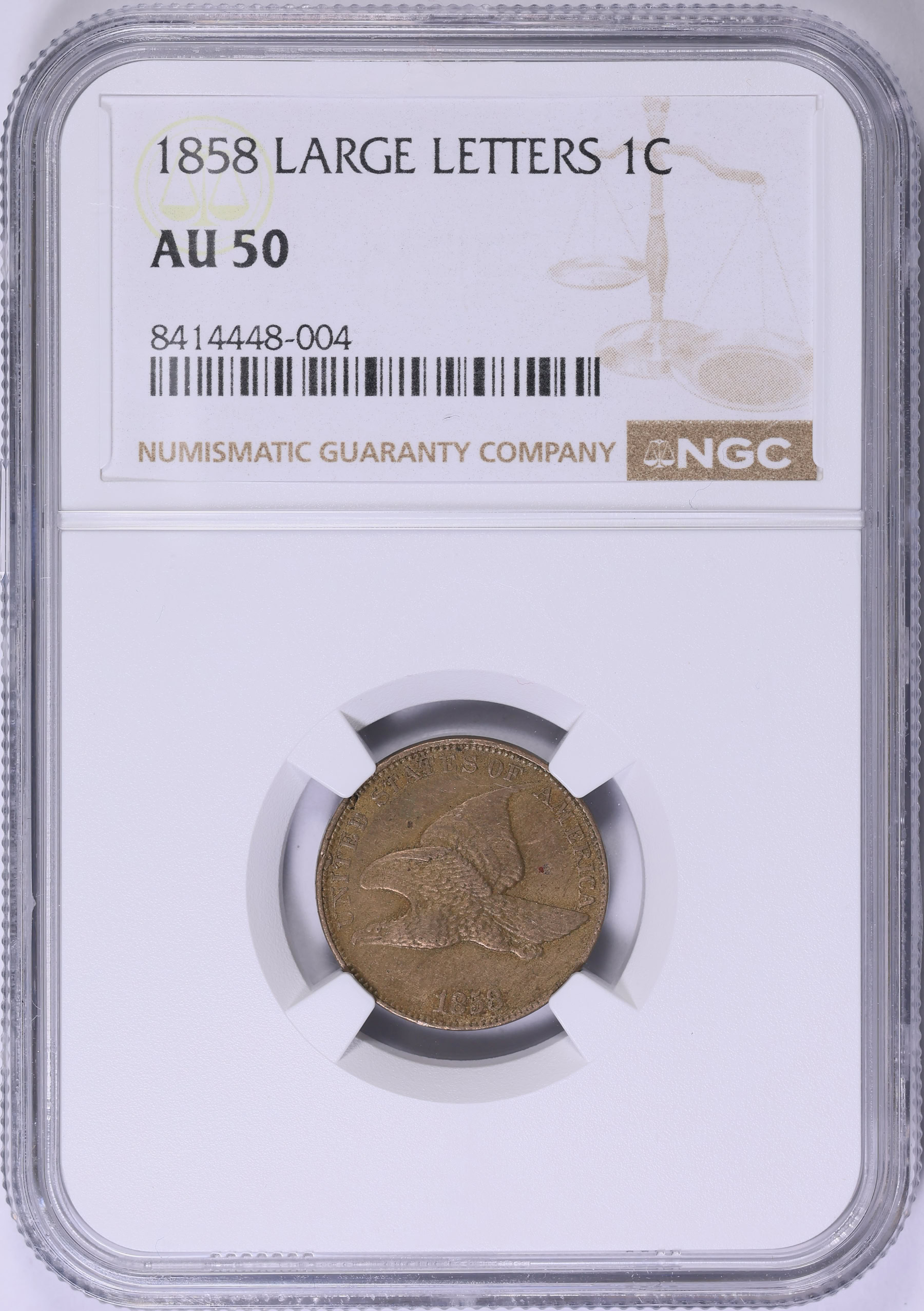 1858 Flying Eagle Cent Large Letters NGC AU-50 (Item 2014138 ...
