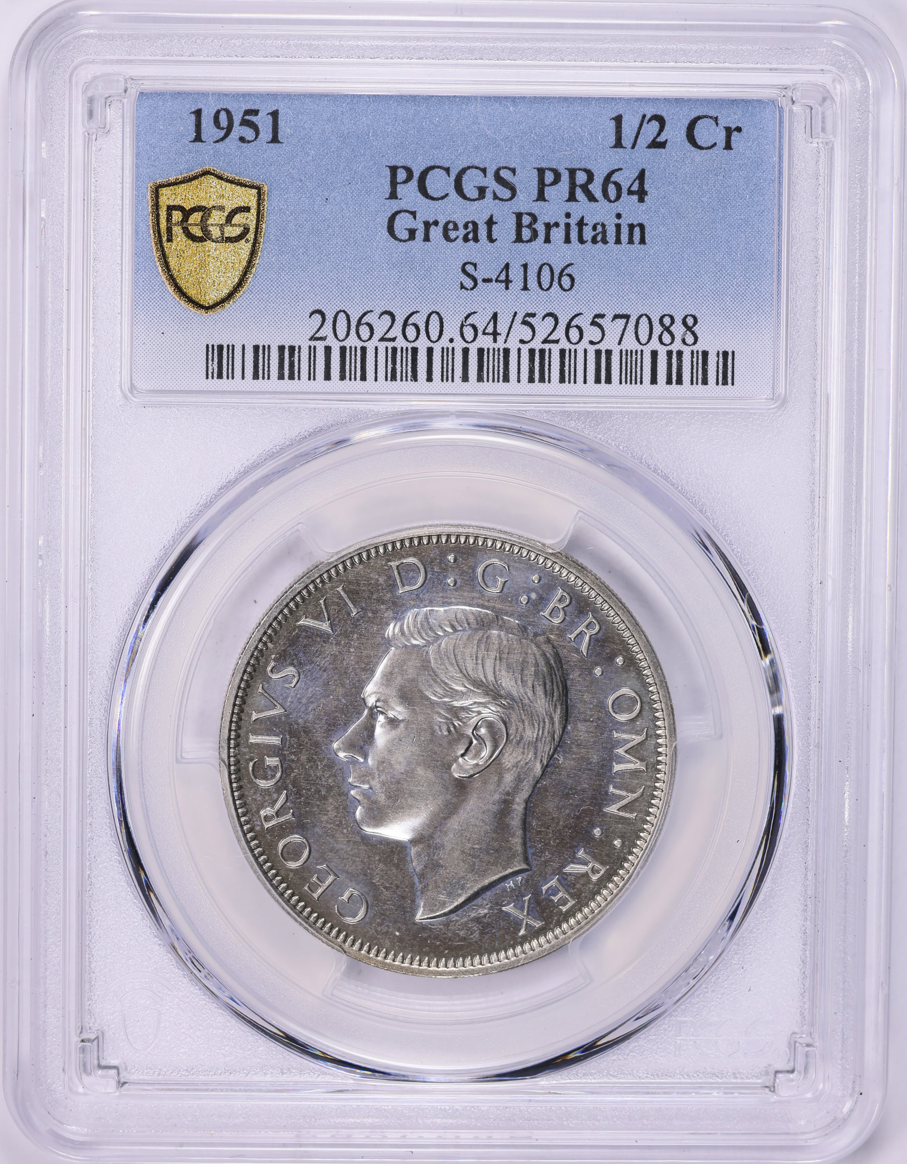 Great Britain 1951 1/2 Crown KM-879 PCGS Proof-64 (Item 2014233 ...