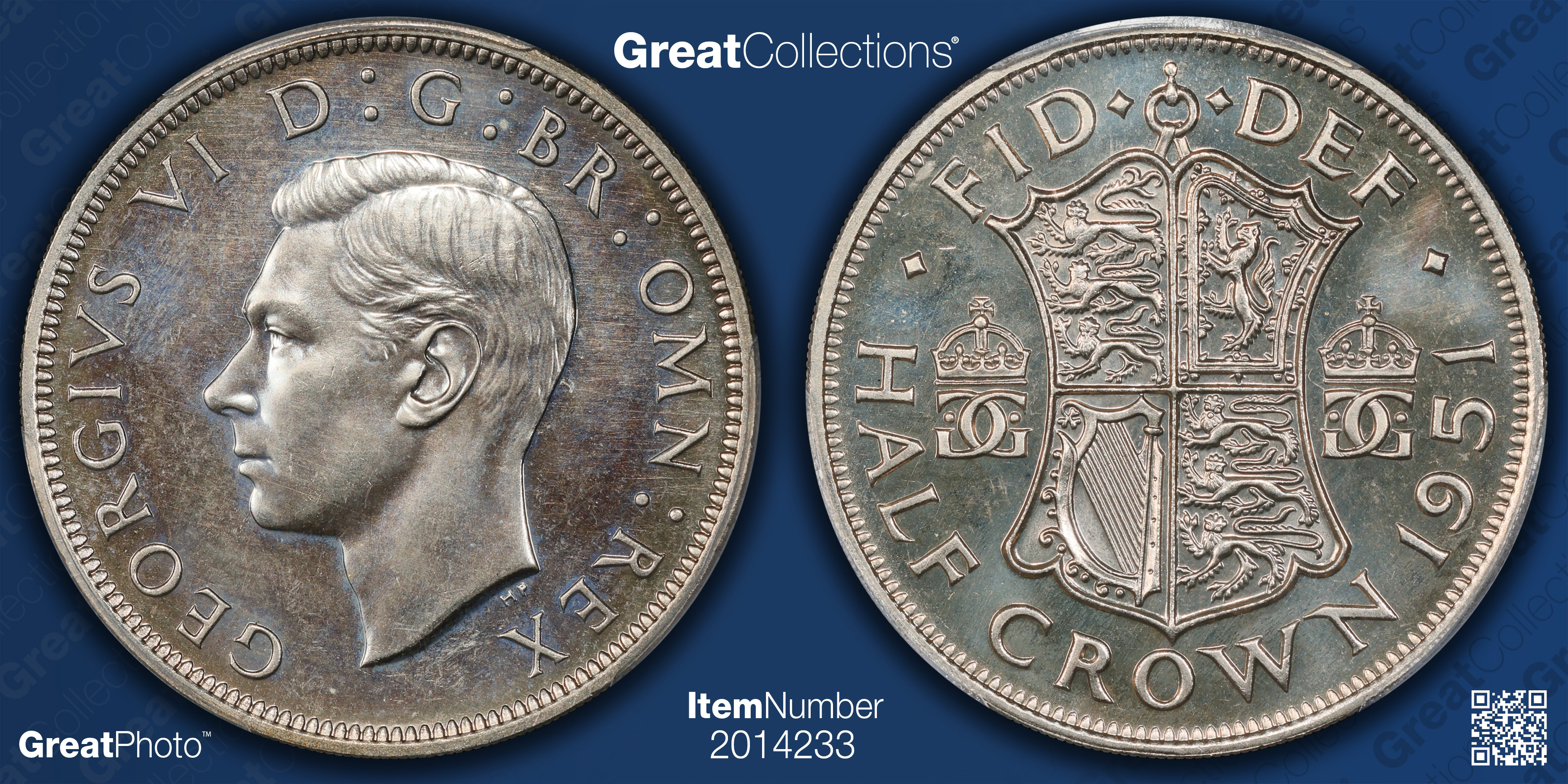 Great Britain 1951 1/2 Crown KM-879 PCGS Proof-64 (Item 2014233 ...