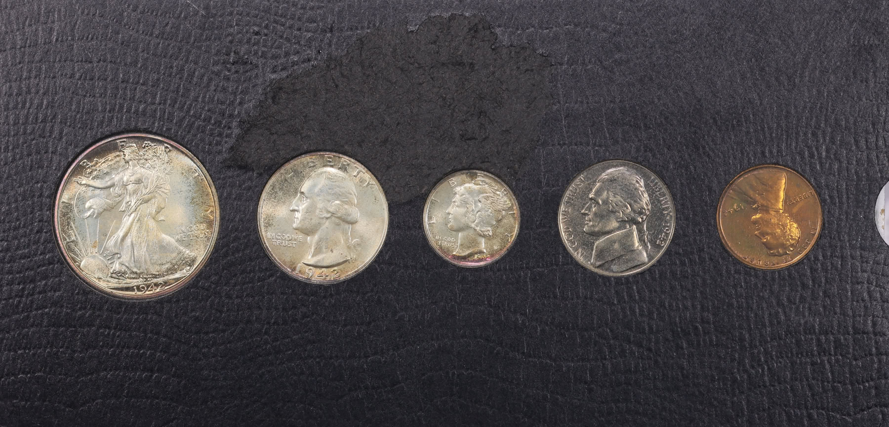 1942 1c-50c U.S. Mint Proof Set Uncertified in Wayte Raymond Board (5 ...