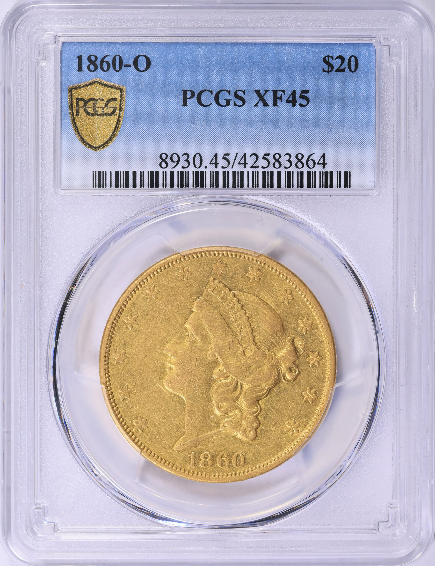 1860-O Liberty Gold Double Eagle PCGS XF-45 (Item 2014389 ...