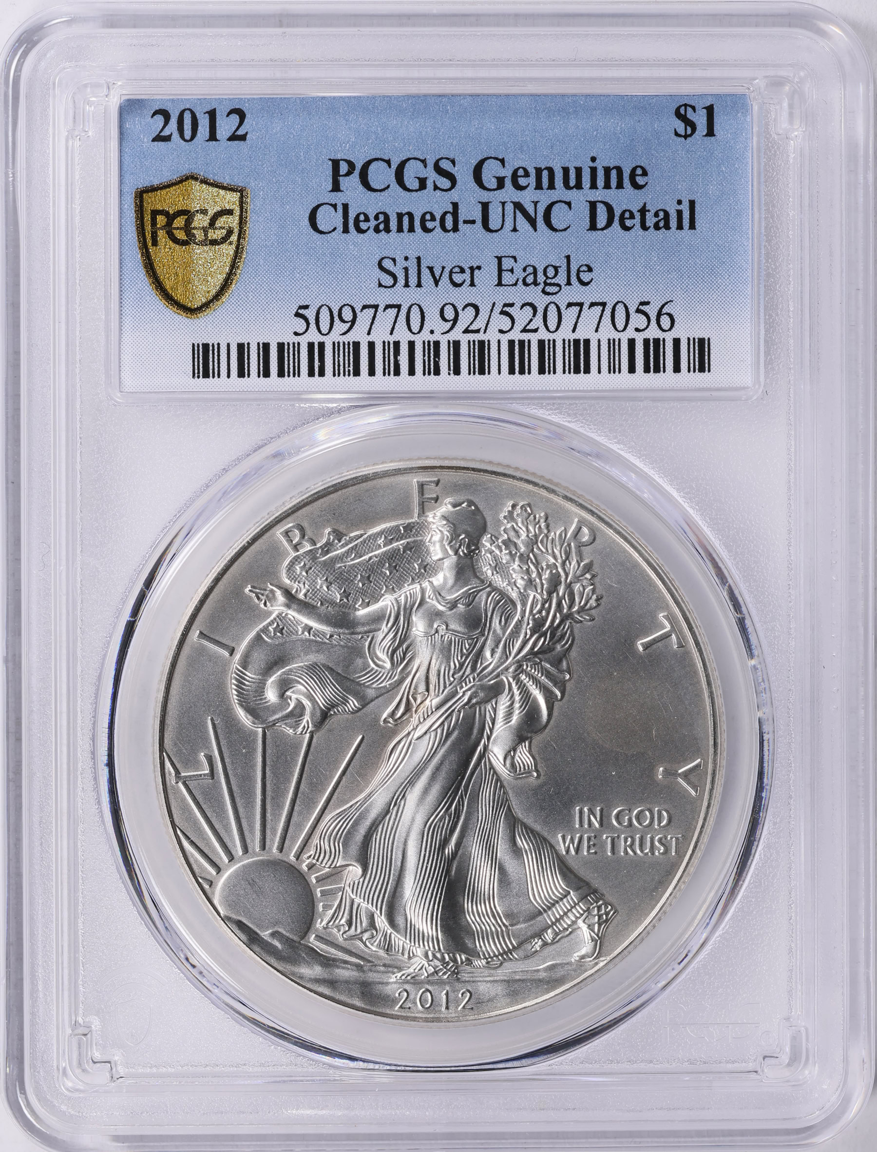 2012 $1 Silver Eagle PCGS Genuine Unc Details (Item 2014477 ...