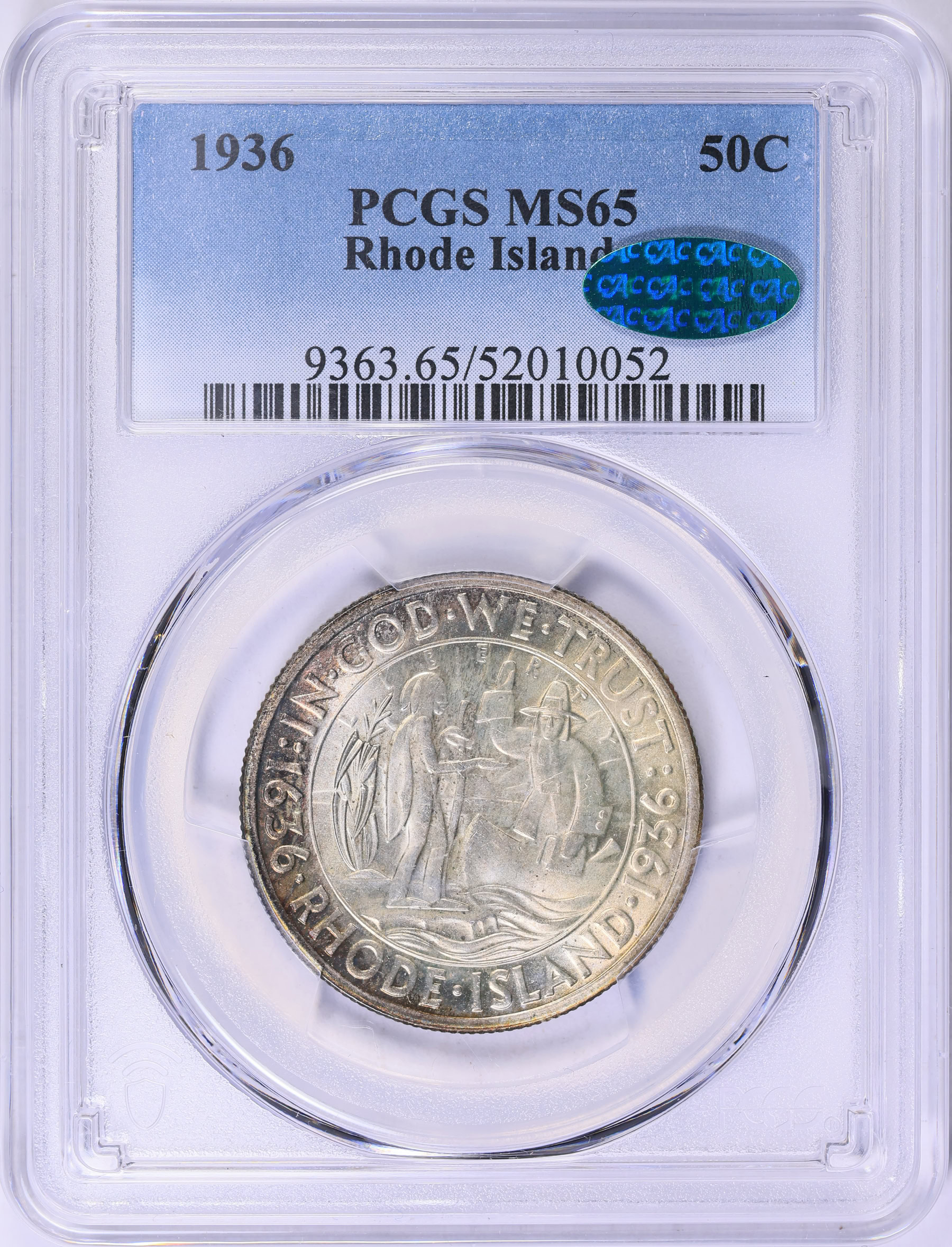 1936 Providence, Rhode Island Tercentenary Half Dollar PCGS MS-65 (CAC ...