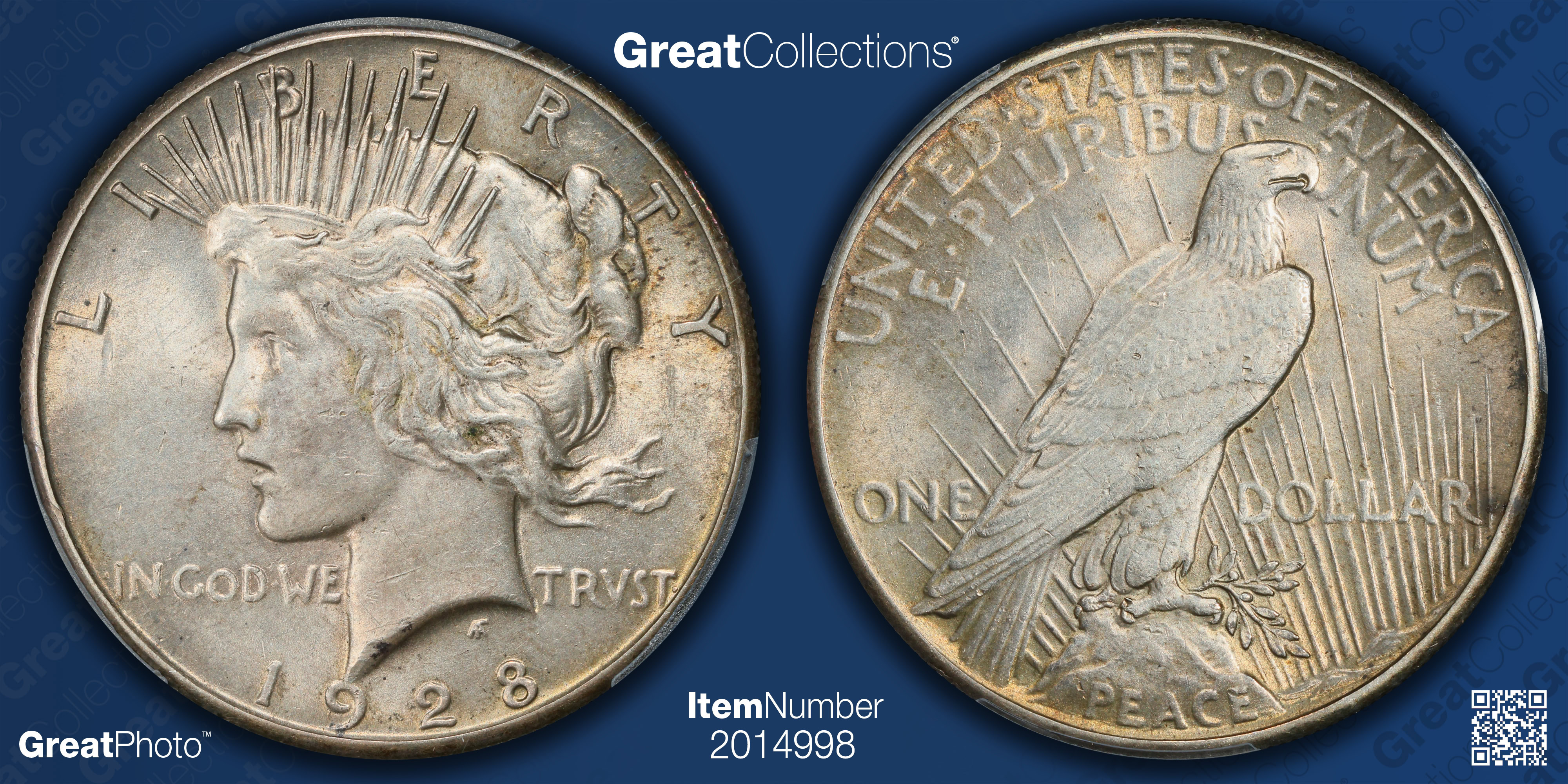 1928 Peace Silver Dollar PCGS MS-62 (Item 2014998) | GreatCollections ...