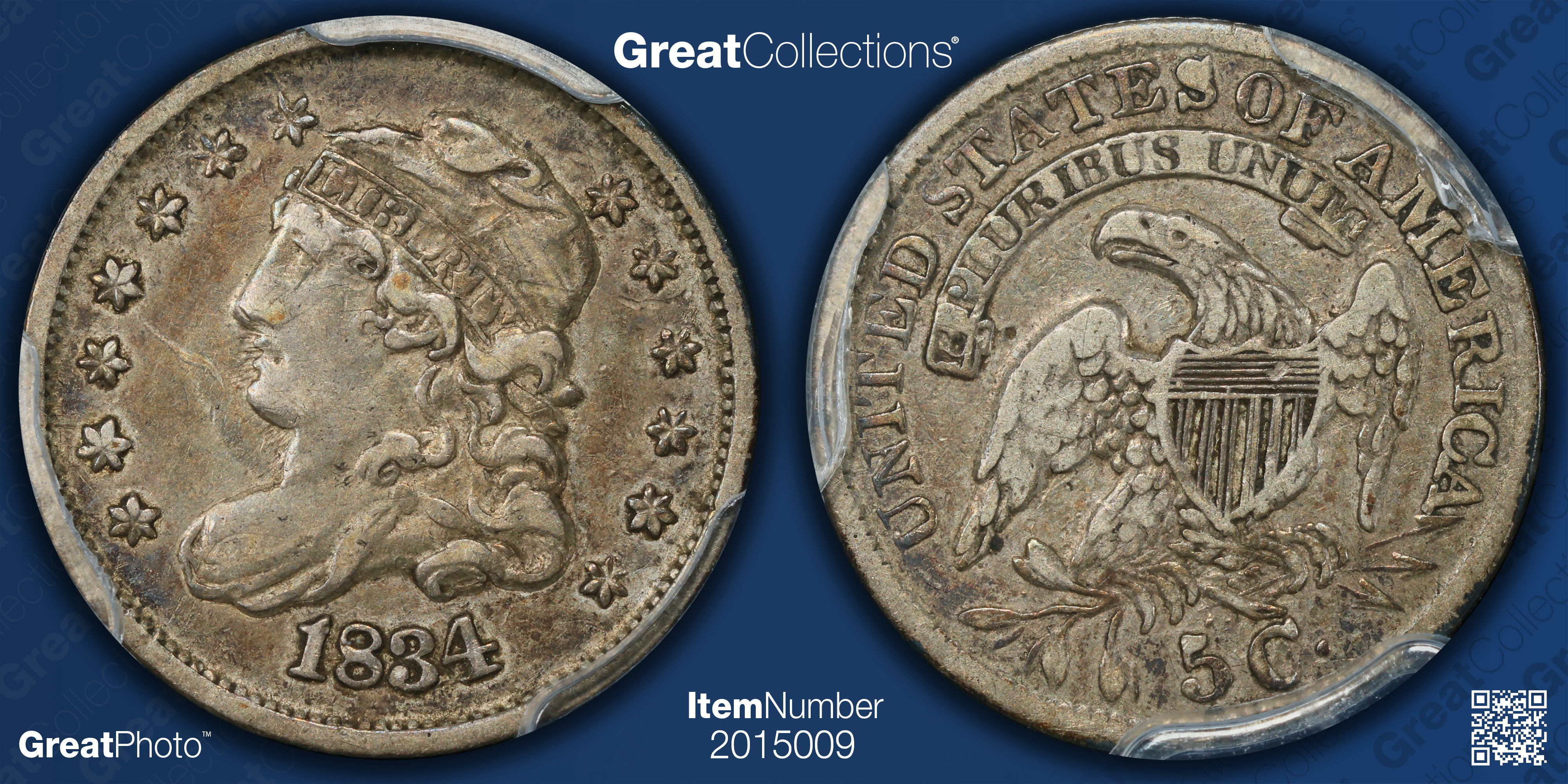 1834 Capped Bust Half Dime PCGS VF-35 (Item 2015009) | GreatCollections ...