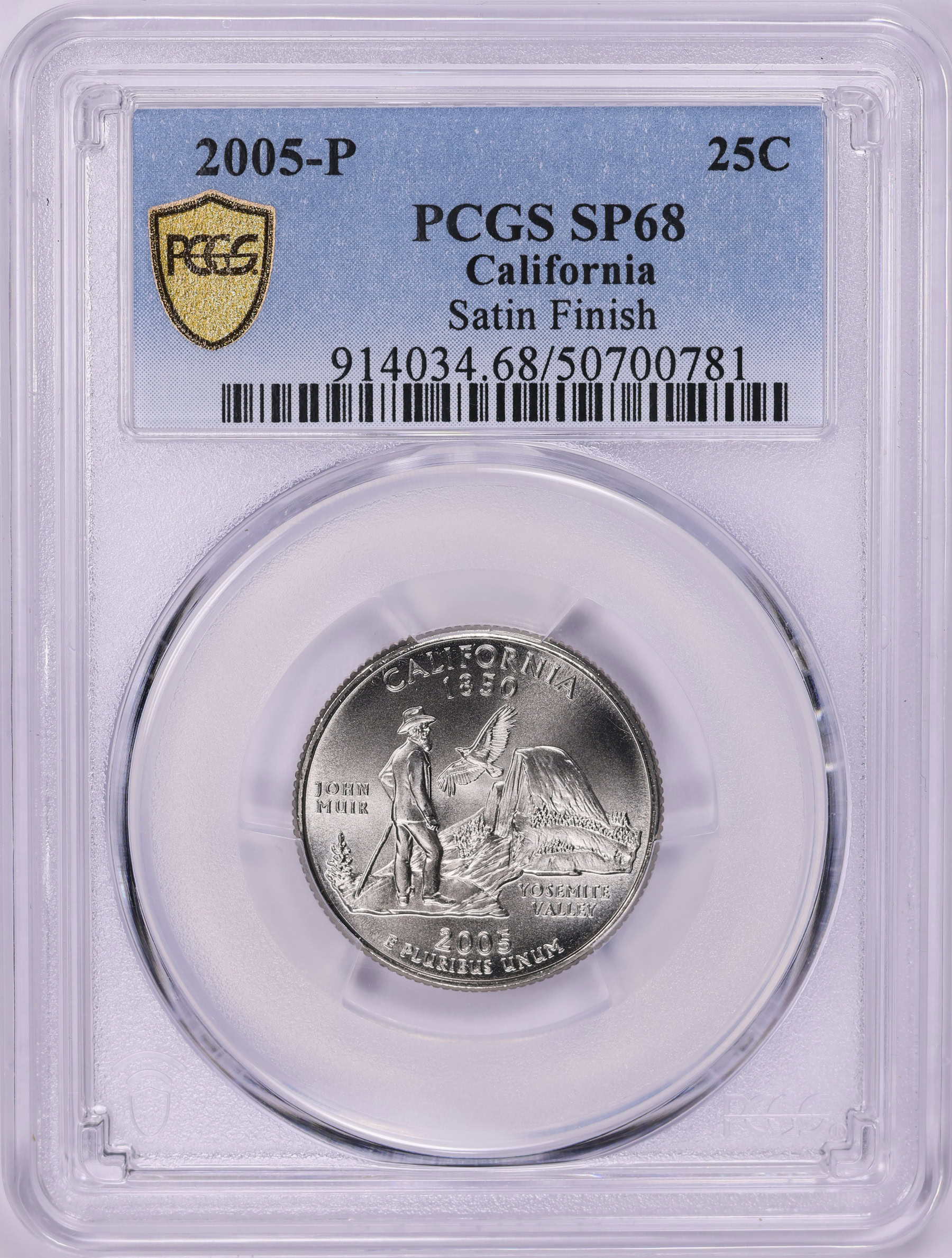 2005-P State Quarter California Satin Finish PCGS SP-68 (Item 2015056 ...