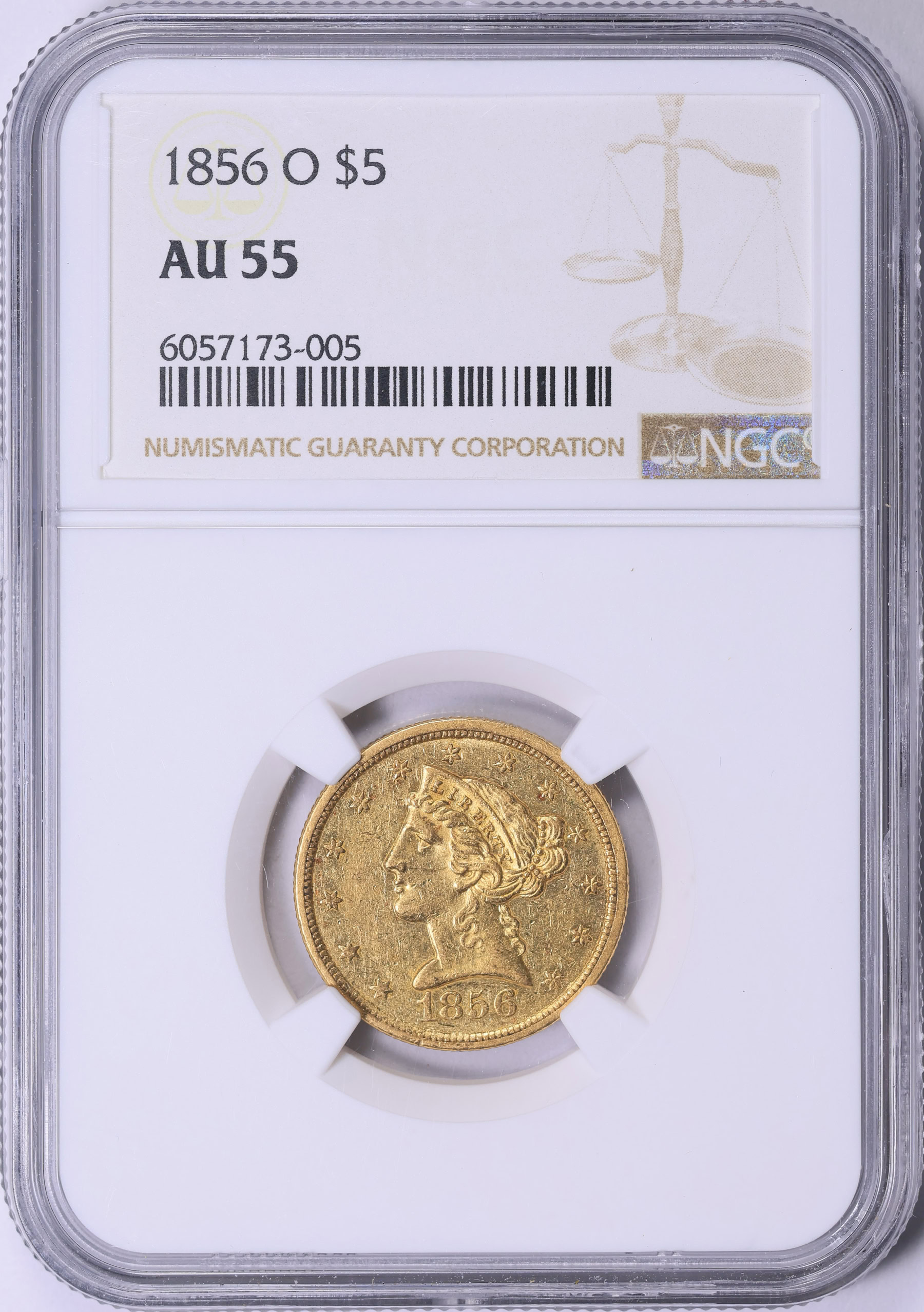 1856-O Liberty Gold Half Eagle NGC AU-55 (Item 2015332 ...