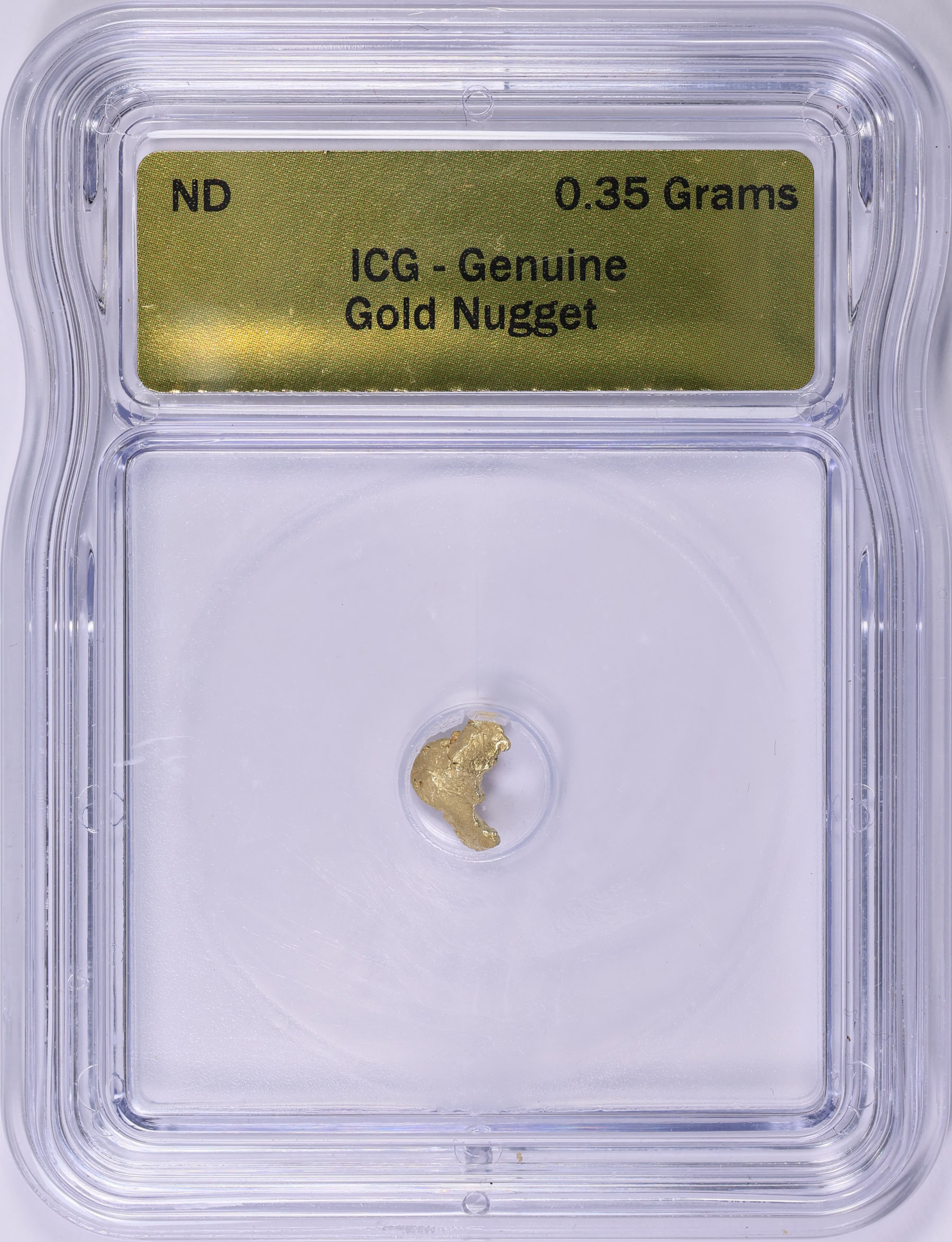 ND Gold 0.35gms Nugget ICG Genuine | ICG Cert #6110560150 ...