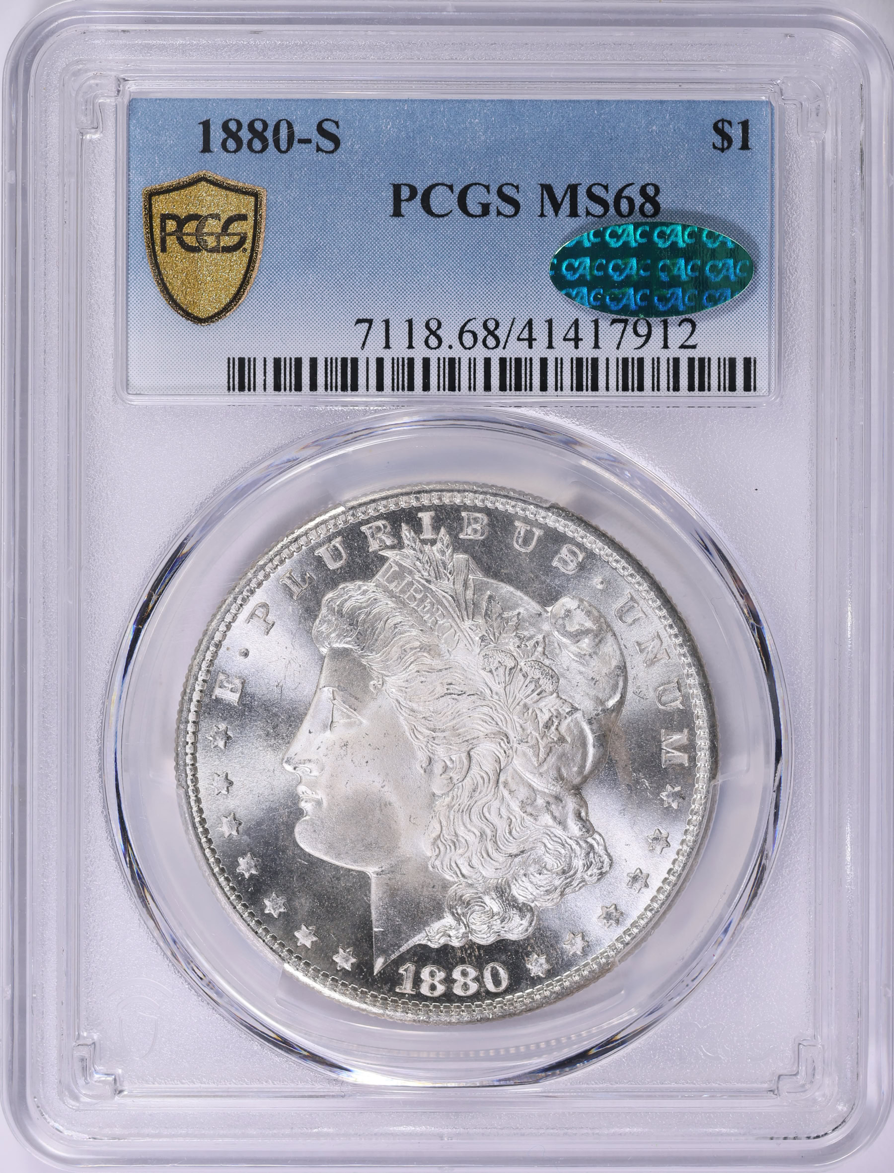 1880-S Morgan Silver Dollar PCGS MS-68 (CAC Green) (Item 2015438 ...