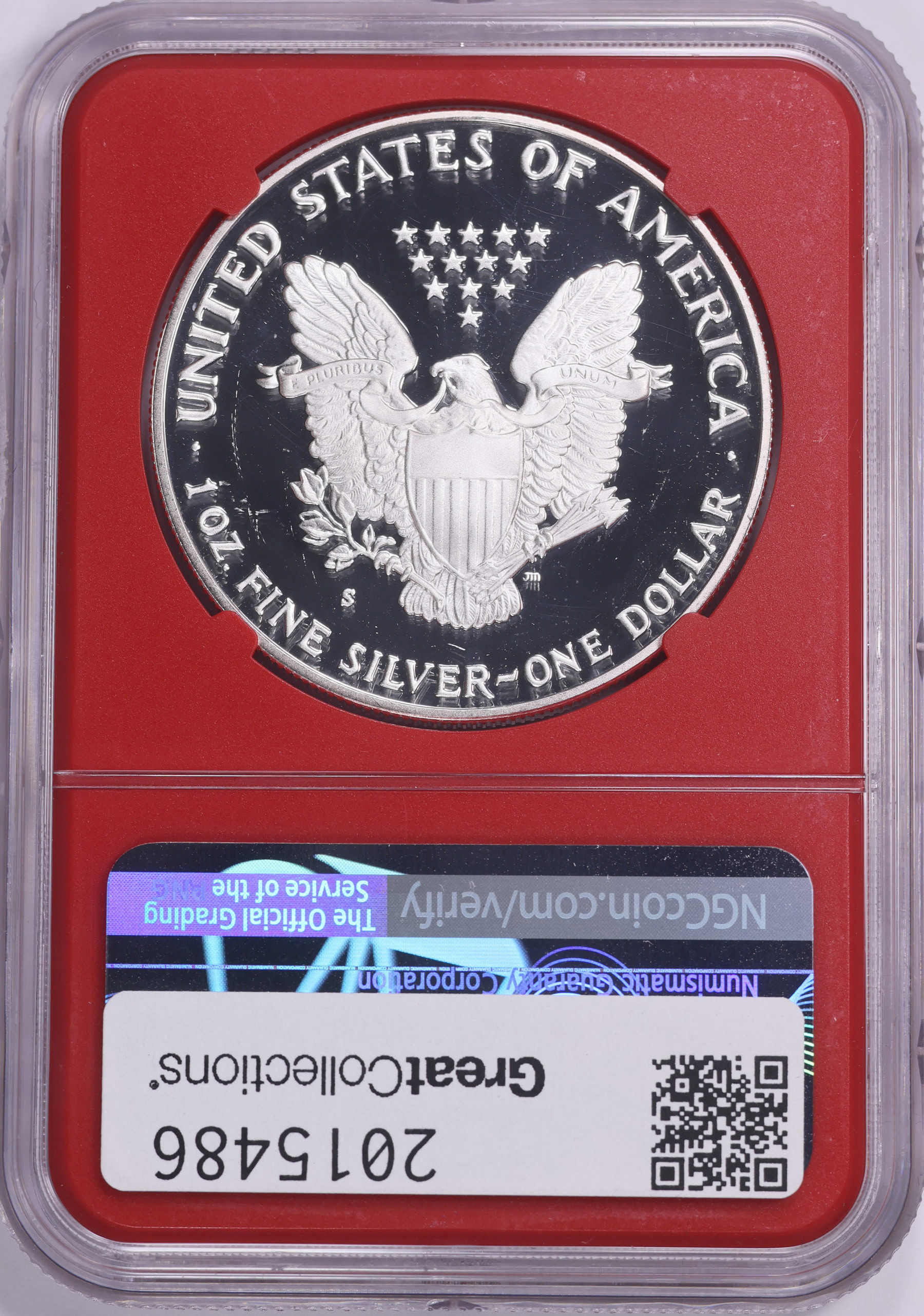 1989-S $1 Silver Eagle NGC Proof-69 UC (Golden Gate Bridge Label) (Red ...