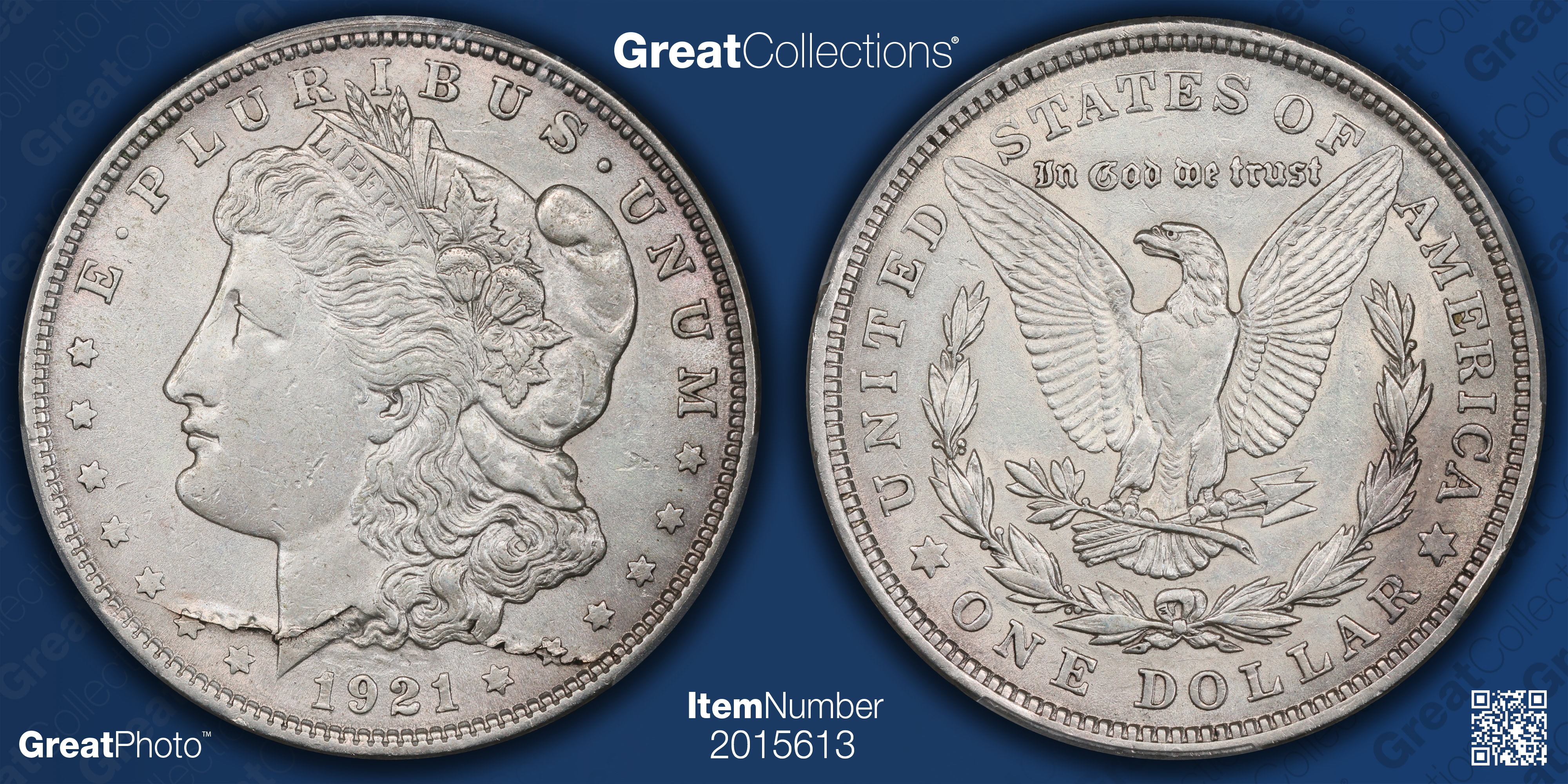 Mint Error 1921 Morgan Silver Dollar Peeling Lamination Obverse PCGS AU ...