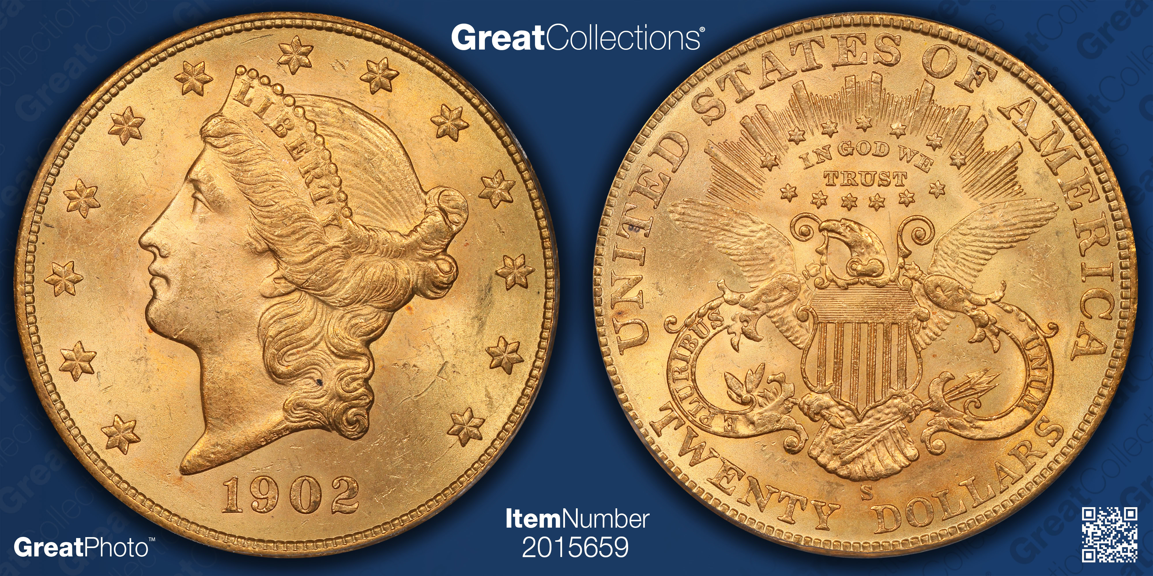 1902-S Liberty Gold Double Eagle PCGS MS-64 (Item 2015659 ...