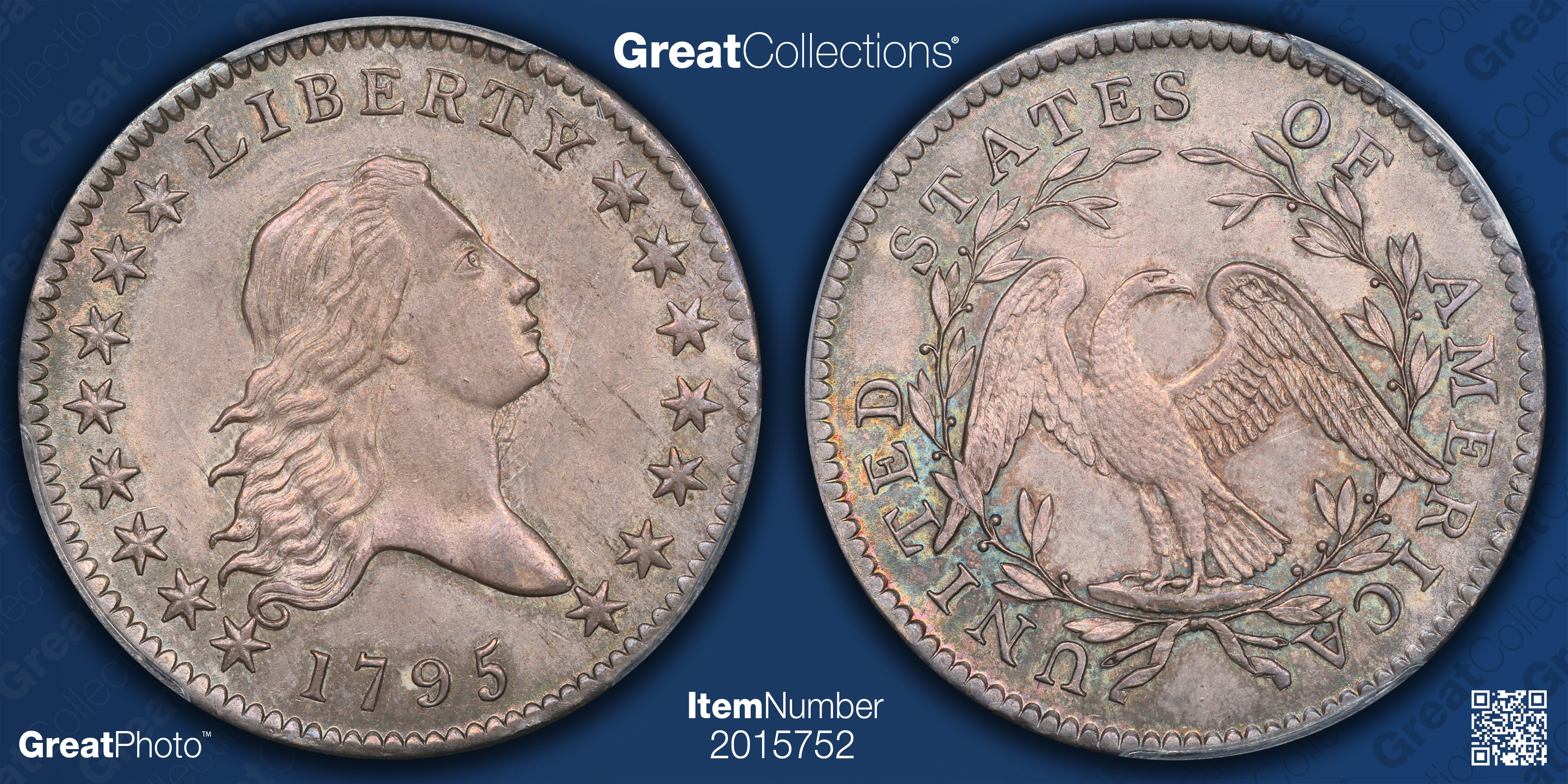 1795 Flowing Hair Half Dollar Y over Star Overton 121 PCGS MS-64+ (CAC ...