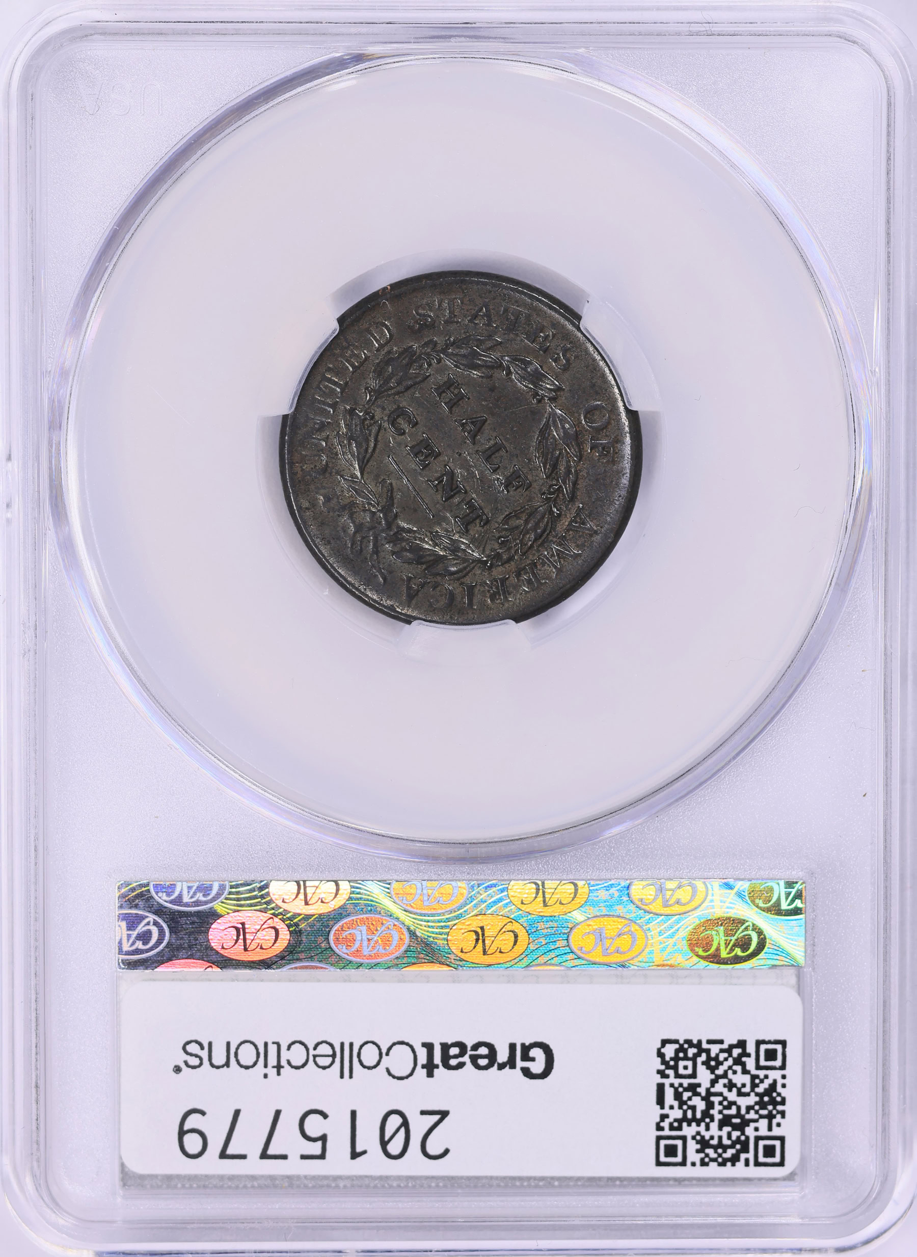 1809 Classic Half Cent CACG AU Details (Item 2015779 ...