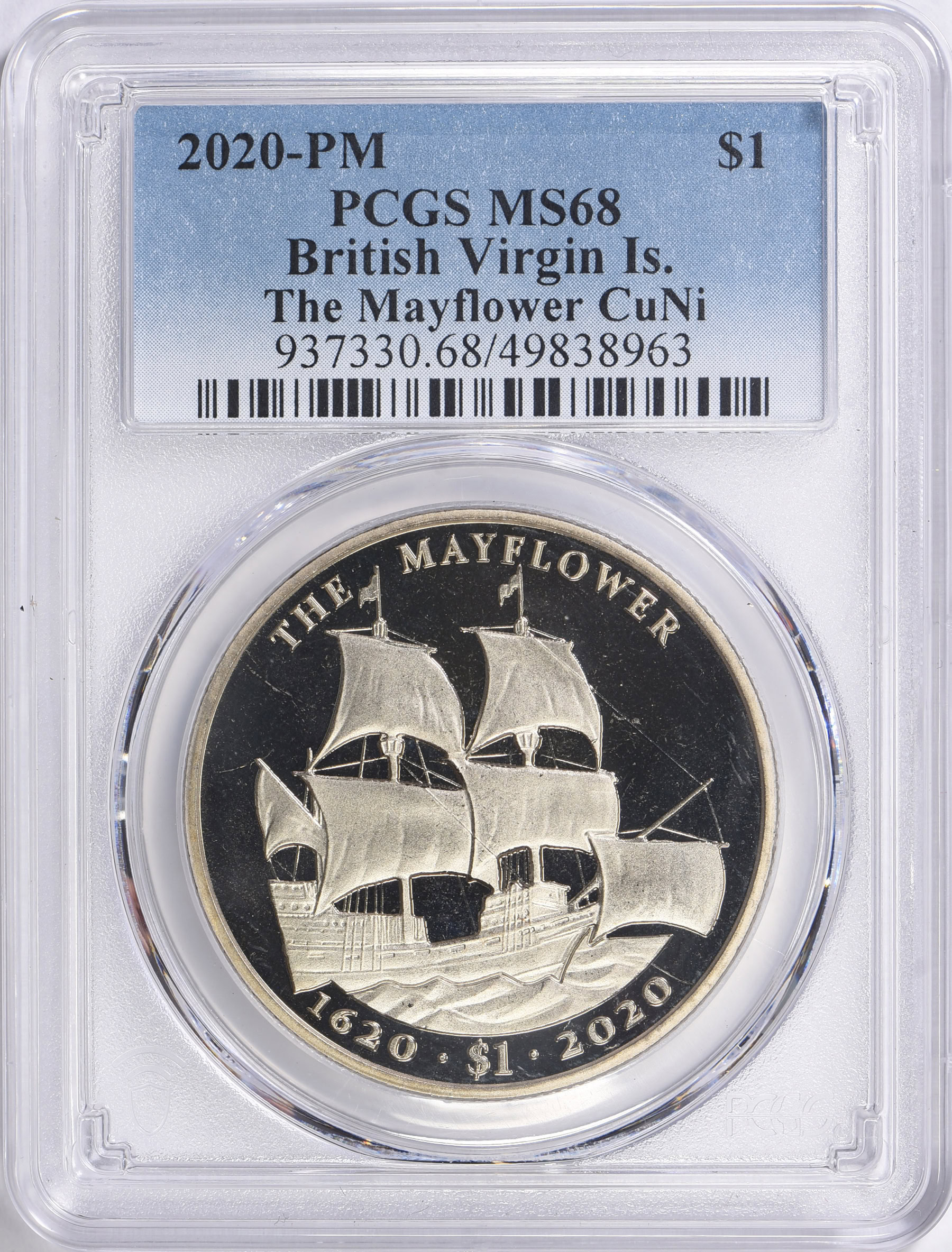 British Virgin Islands 2020-PM Dollar Mayflower 400th Anniversary PCGS ...