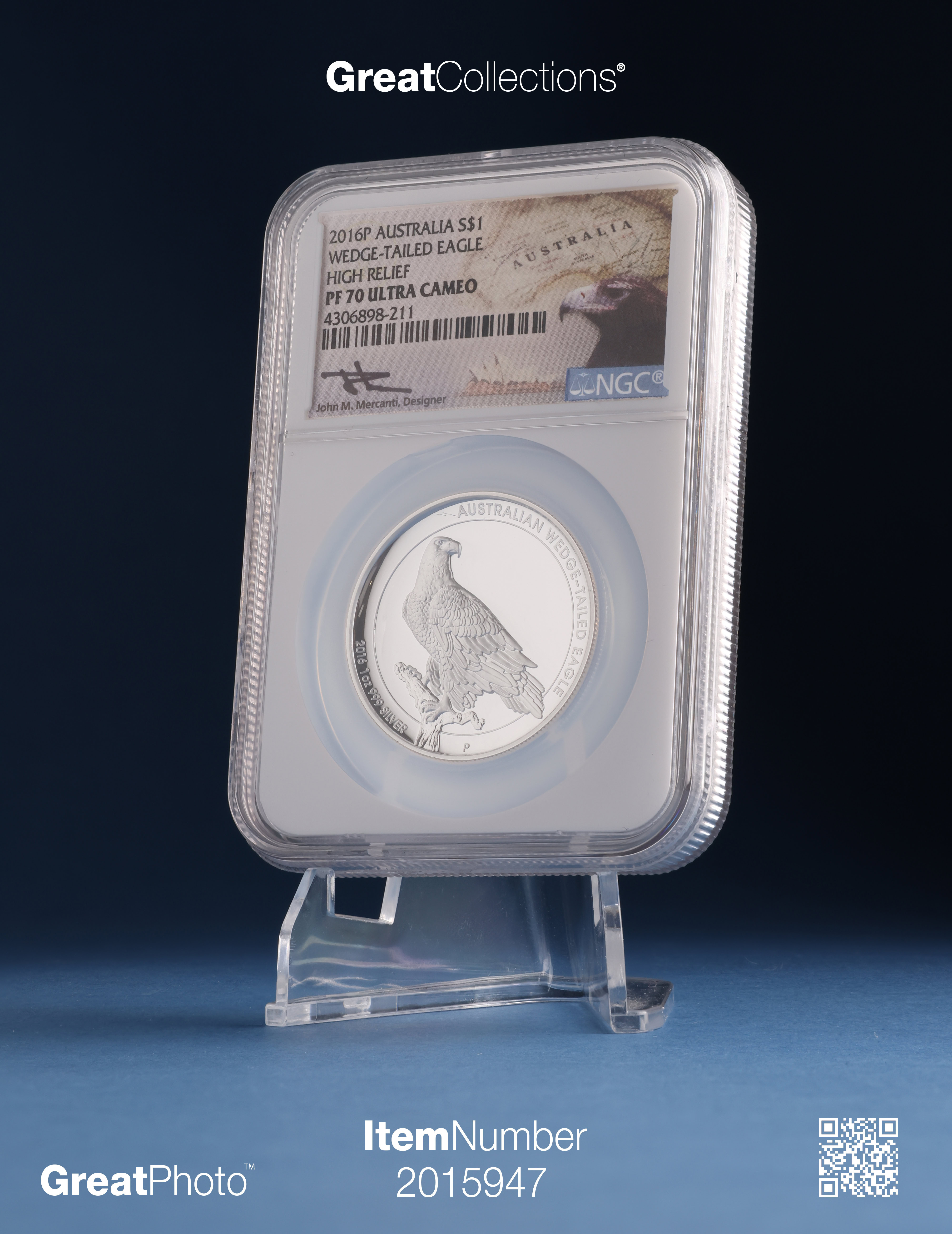 Australia 2016-P Silver Dollar Wedge-Tailed Eagle High Relief KM-2215 ...