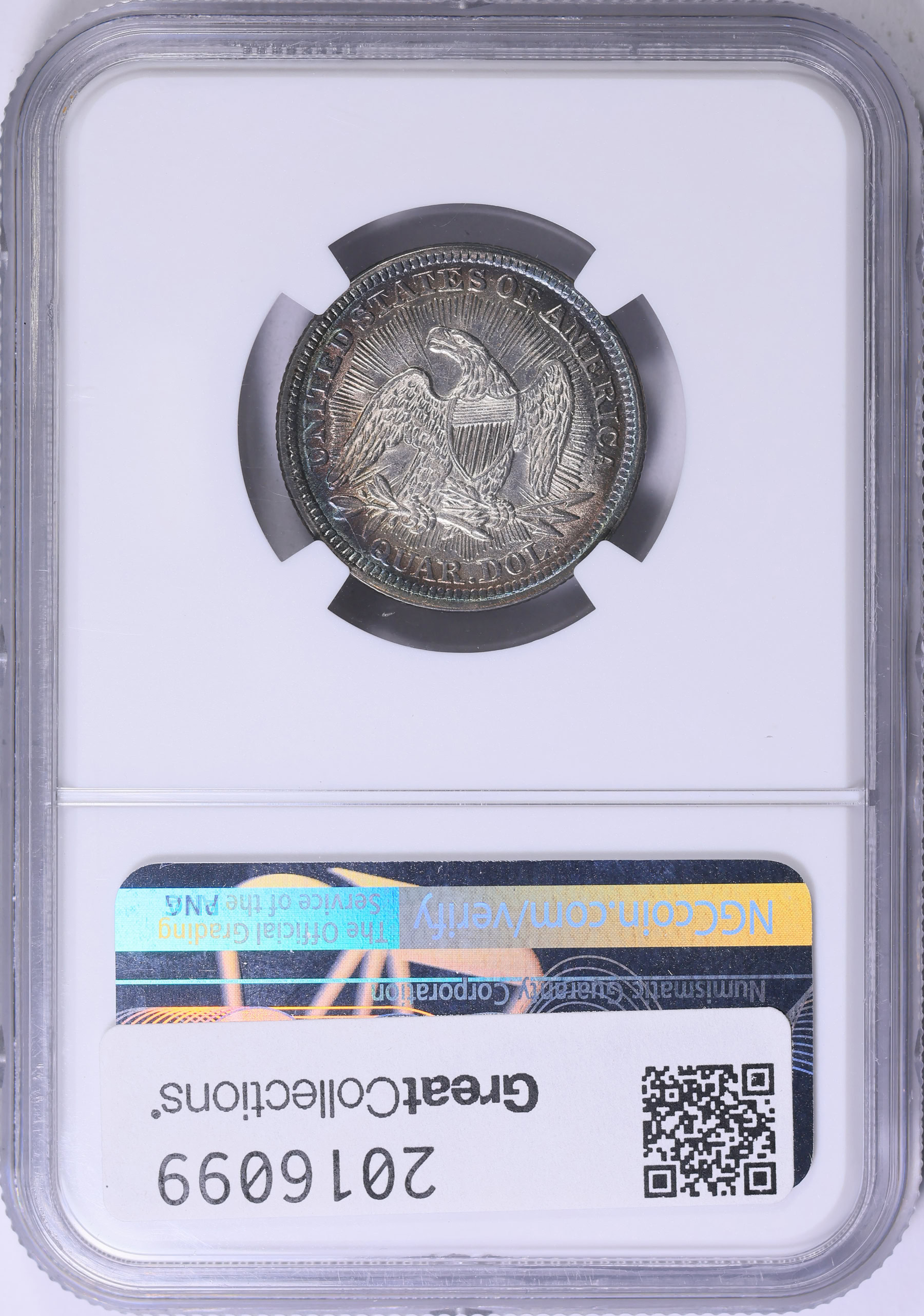 1853 Seated Liberty Quarter Arrows and Rays NGC AU-58 (Toned) (Item ...
