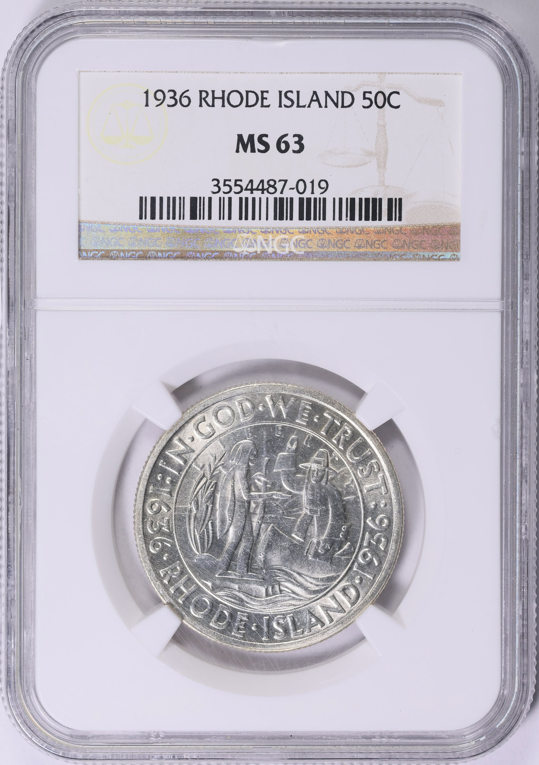 1936 Providence, Rhode Island Tercentenary Half Dollar NGC MS-63 (Item ...