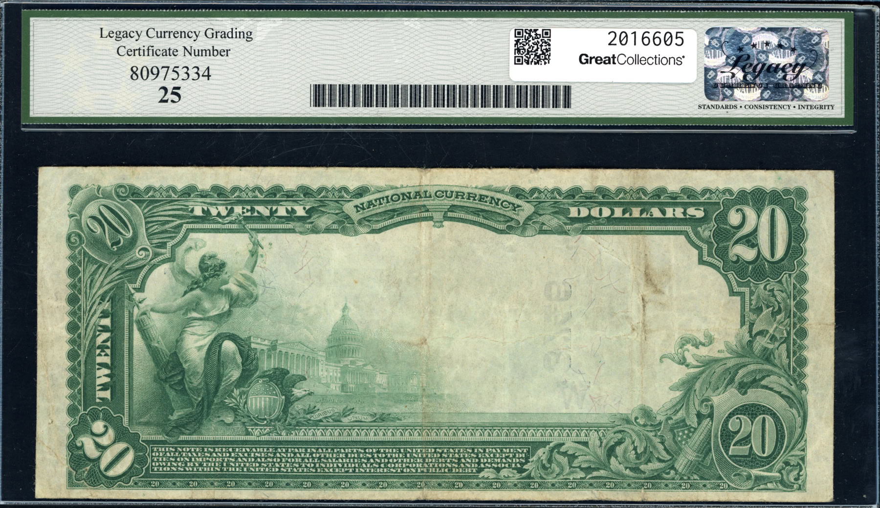 Fr. 652 Leadville, Colorado 1902 $20 Plain Back Note The Carbonate ...