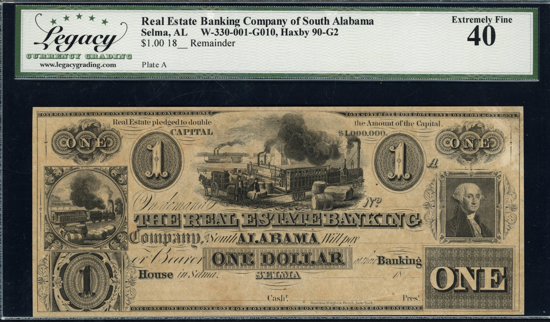 1830s Selma, Alabama Real Estate Banking Company of South Alabama $1 ...