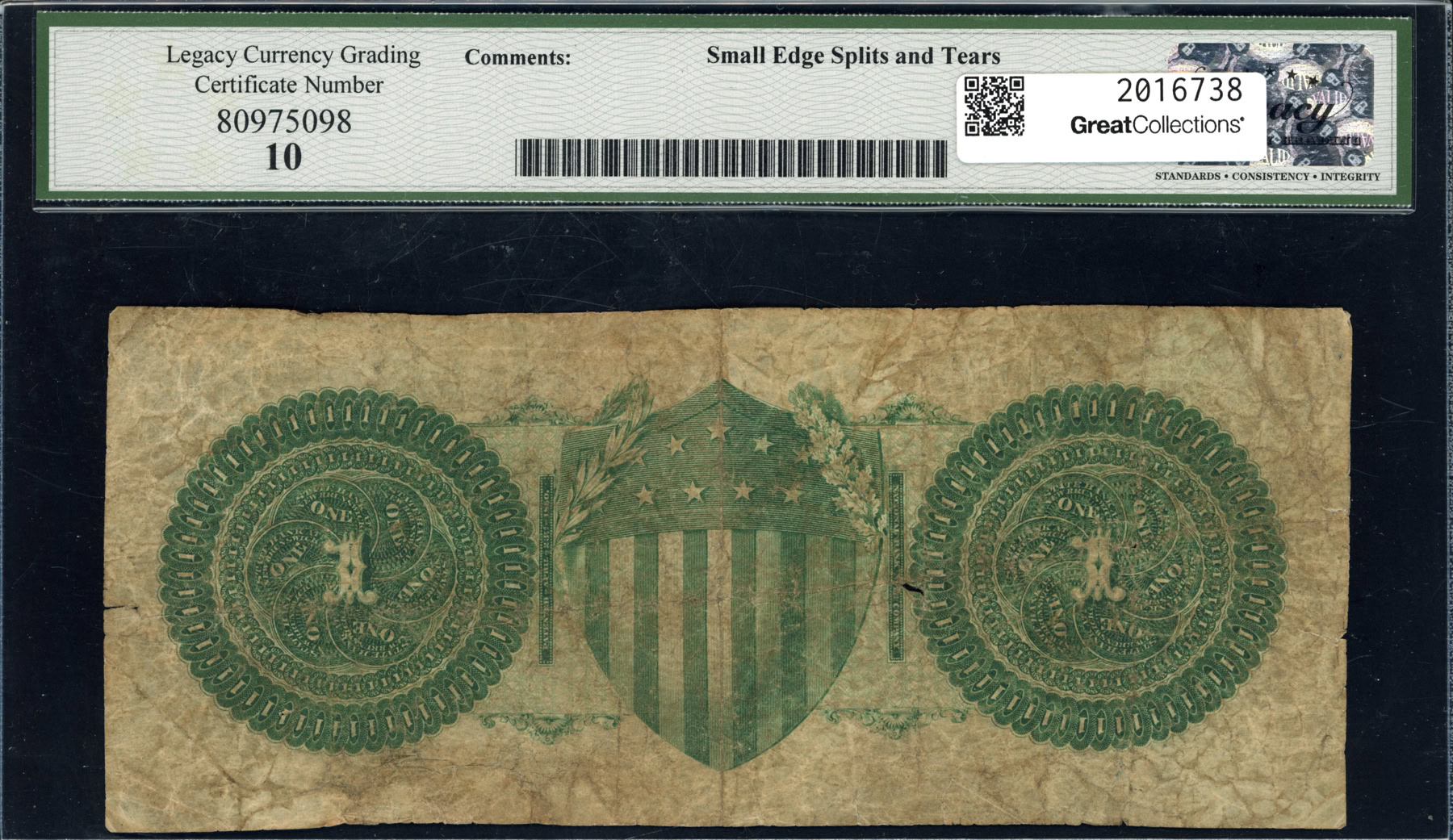 1860s New Brunswick, New Jersey $1 State Bank at New Brunswick ...