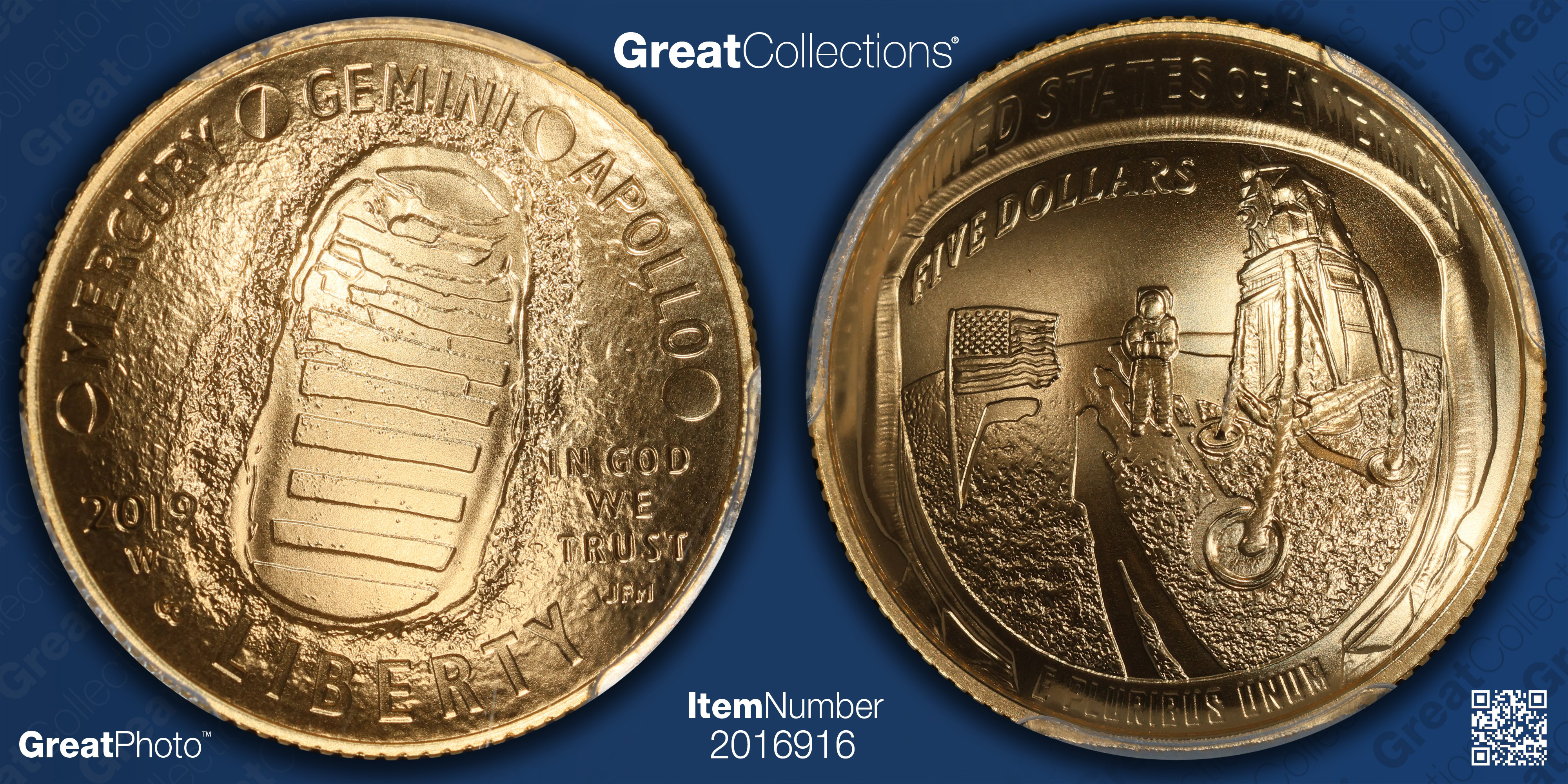 2019-W Apollo 11 50th Anniversary Gold $5 First Strike PCGS MS-69 (The ...