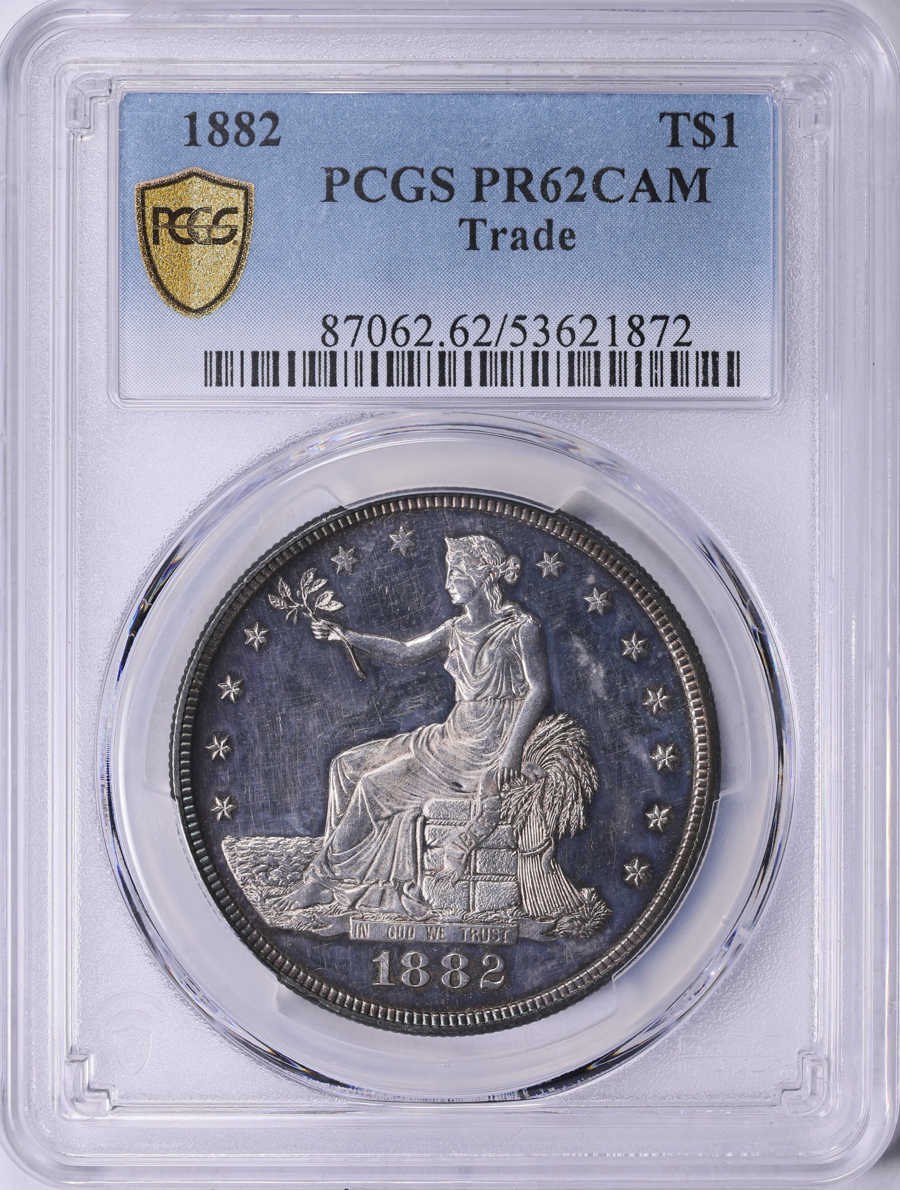 1882 Trade Silver Dollar PCGS Proof-62 CAMEO (Toned) (Item 2016972 ...