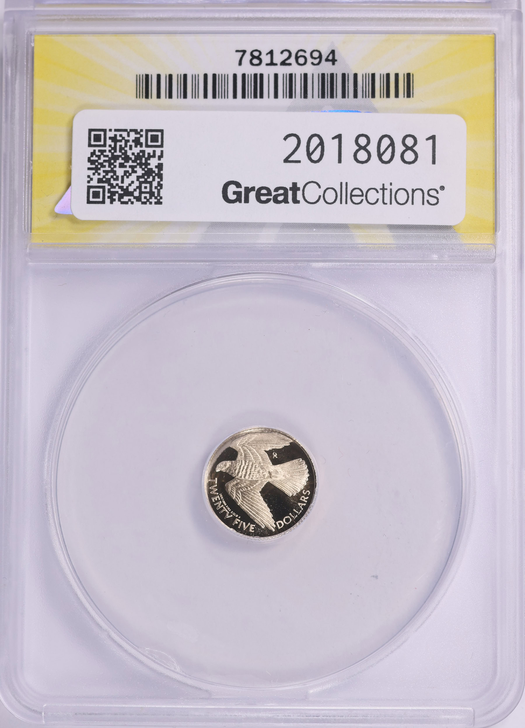 British Virgin Islands 1983-FM Gold $25 Merlin Hawk KM-37 ANACS Proof ...