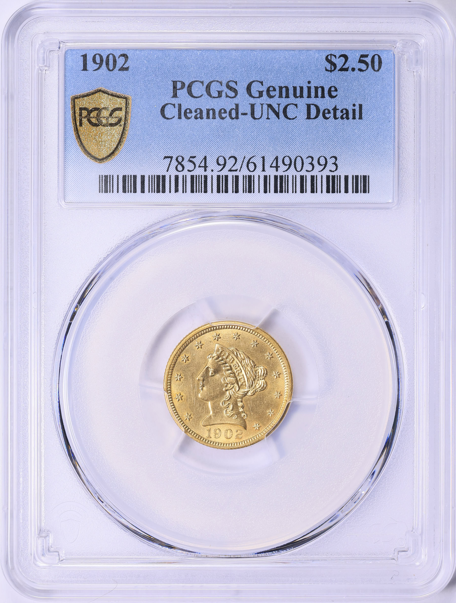 1902 Liberty Gold Quarter Eagle PCGS Genuine Unc Details (Item 2018192 ...