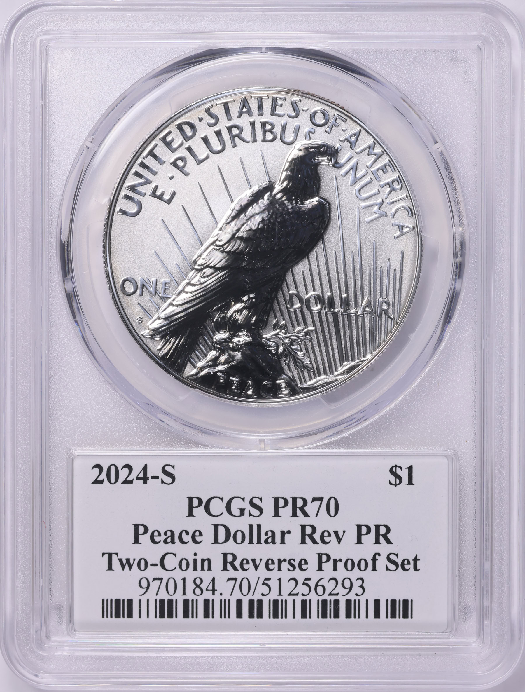 2024-S Peace Silver Dollar Reverse Proof (From the Two-Coin Reverse ...
