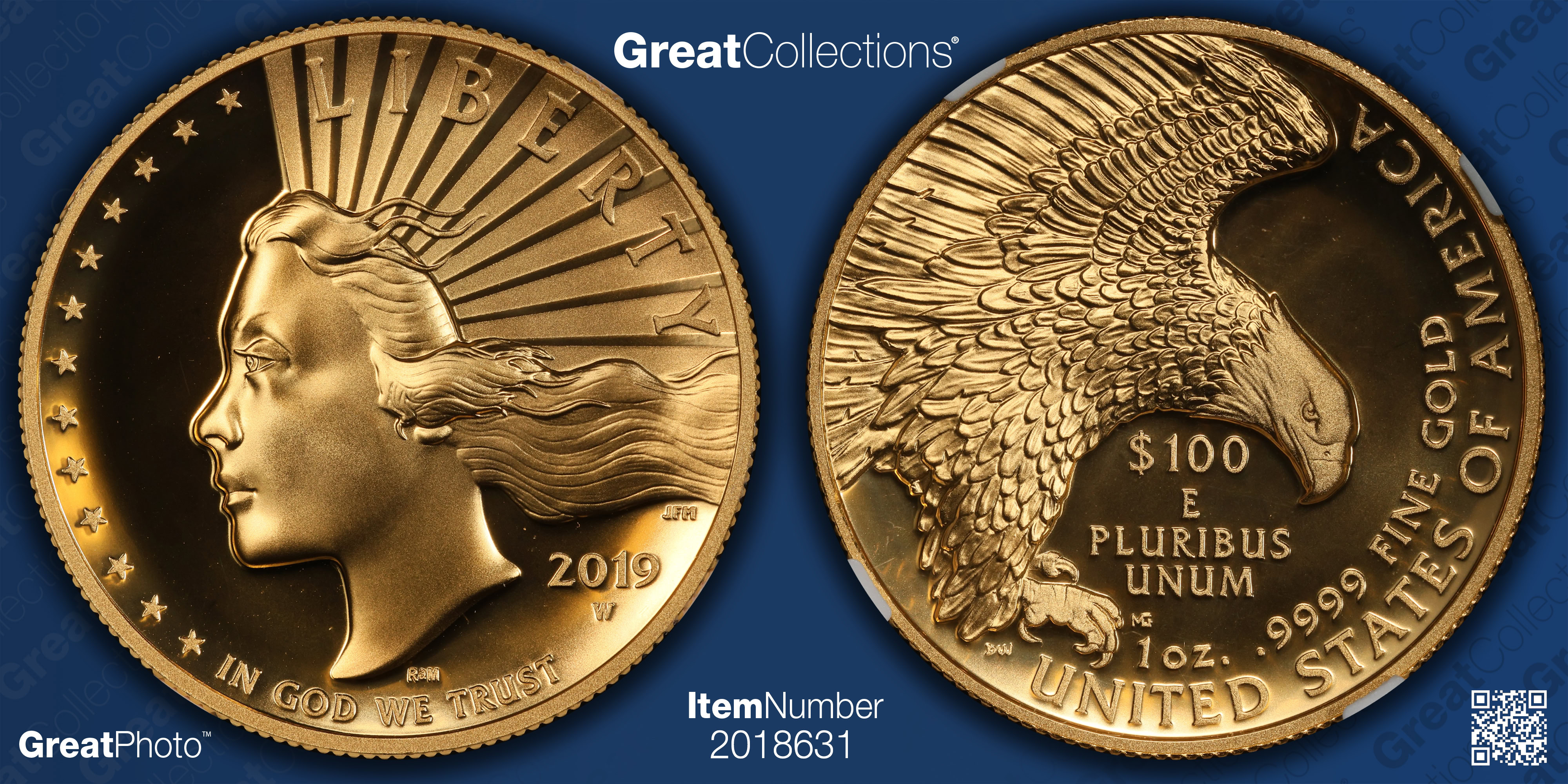 2019-W Gold $100 American Liberty High Relief Enhanced Early Releases ...
