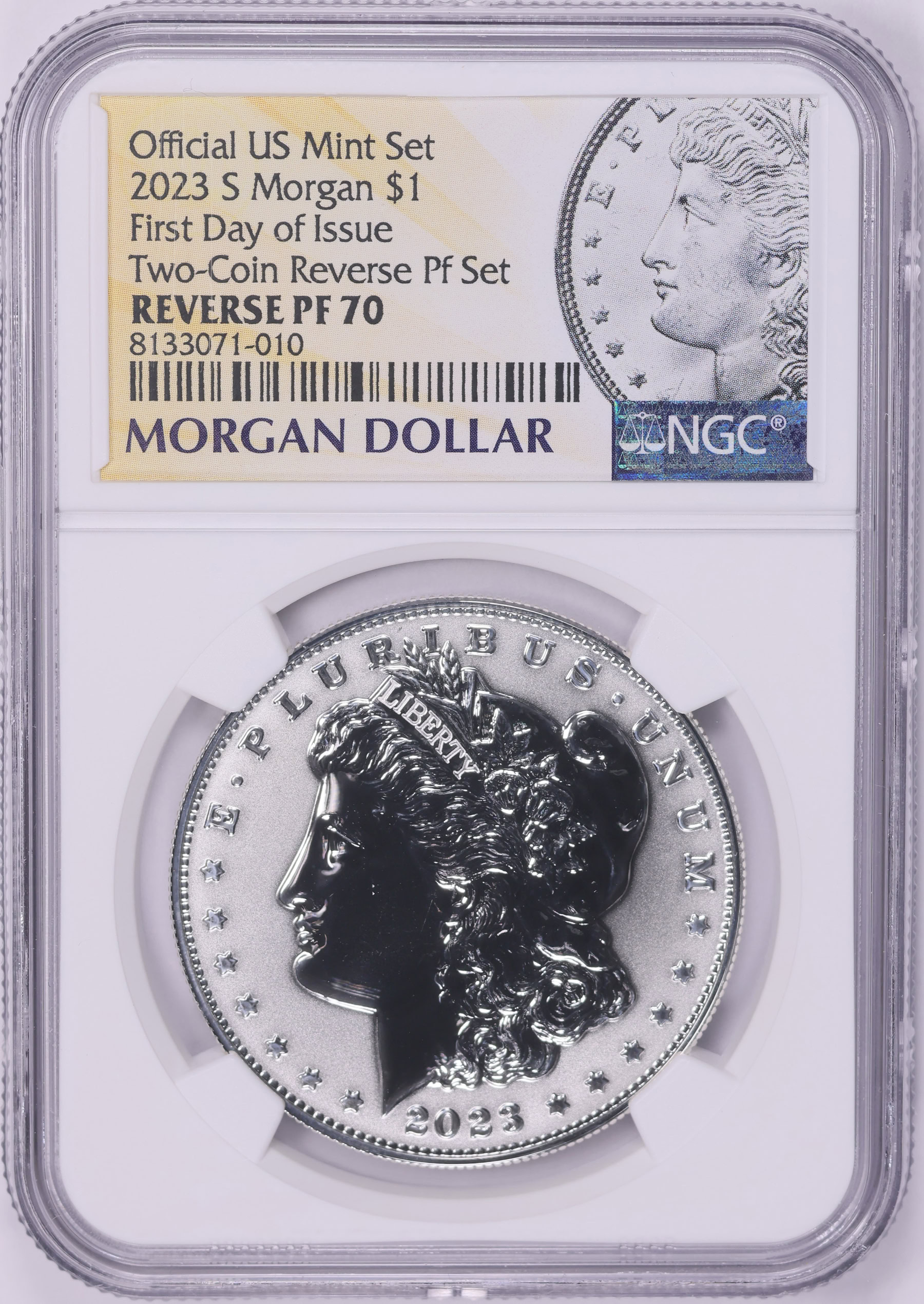 2023-S Morgan Silver Dollar Reverse Proof First Day of Issue (From the ...