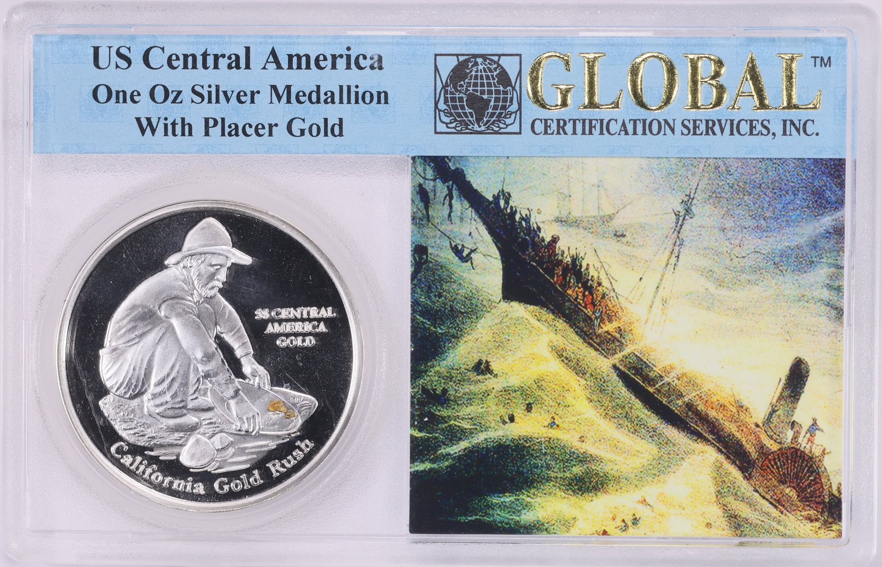 ND Silver 1oz SS Central America Private Mint Medal With Fleck of ...